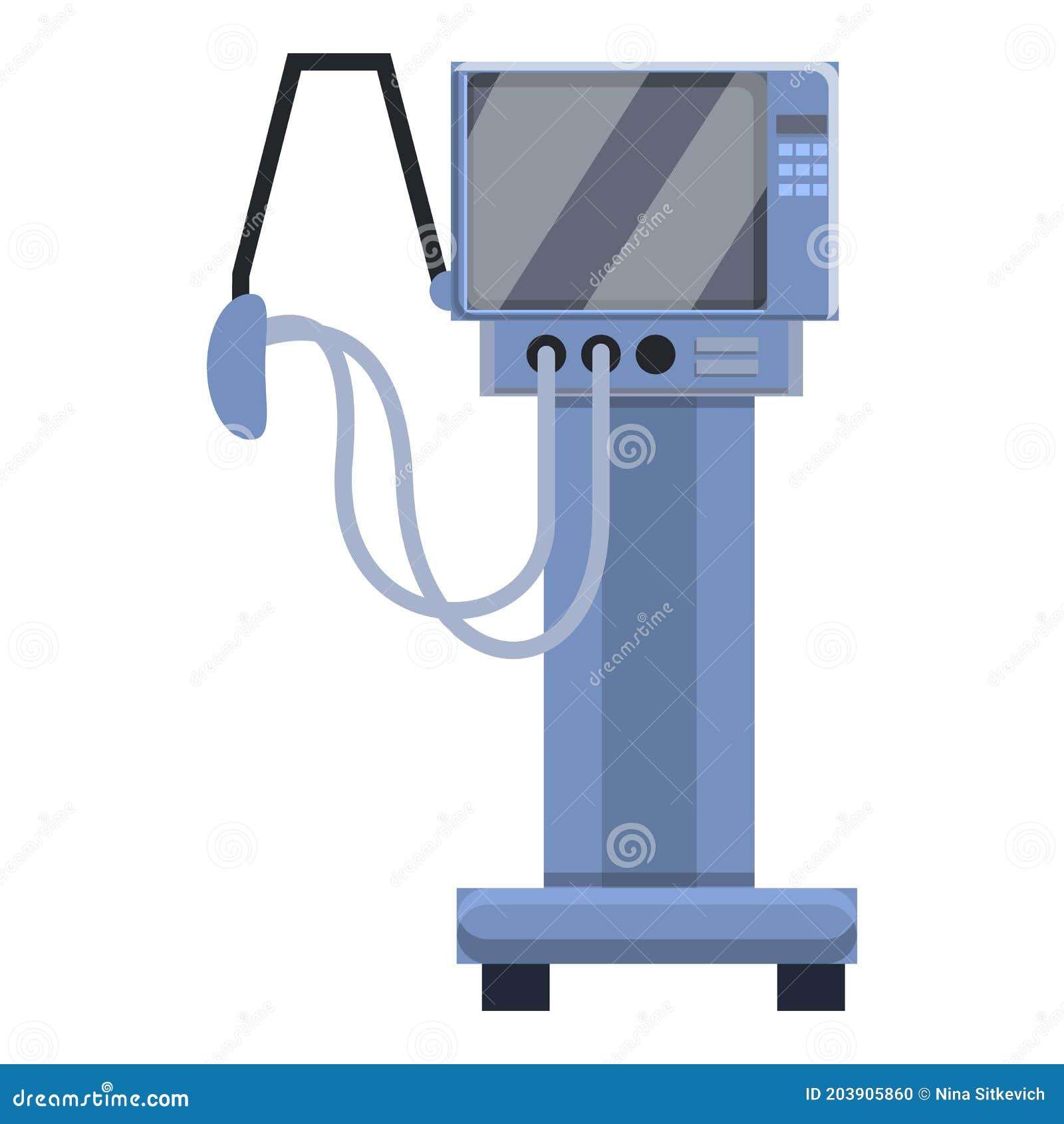 Computer Ventilator Medical Machine Icon, Cartoon Style Stock Vector ...