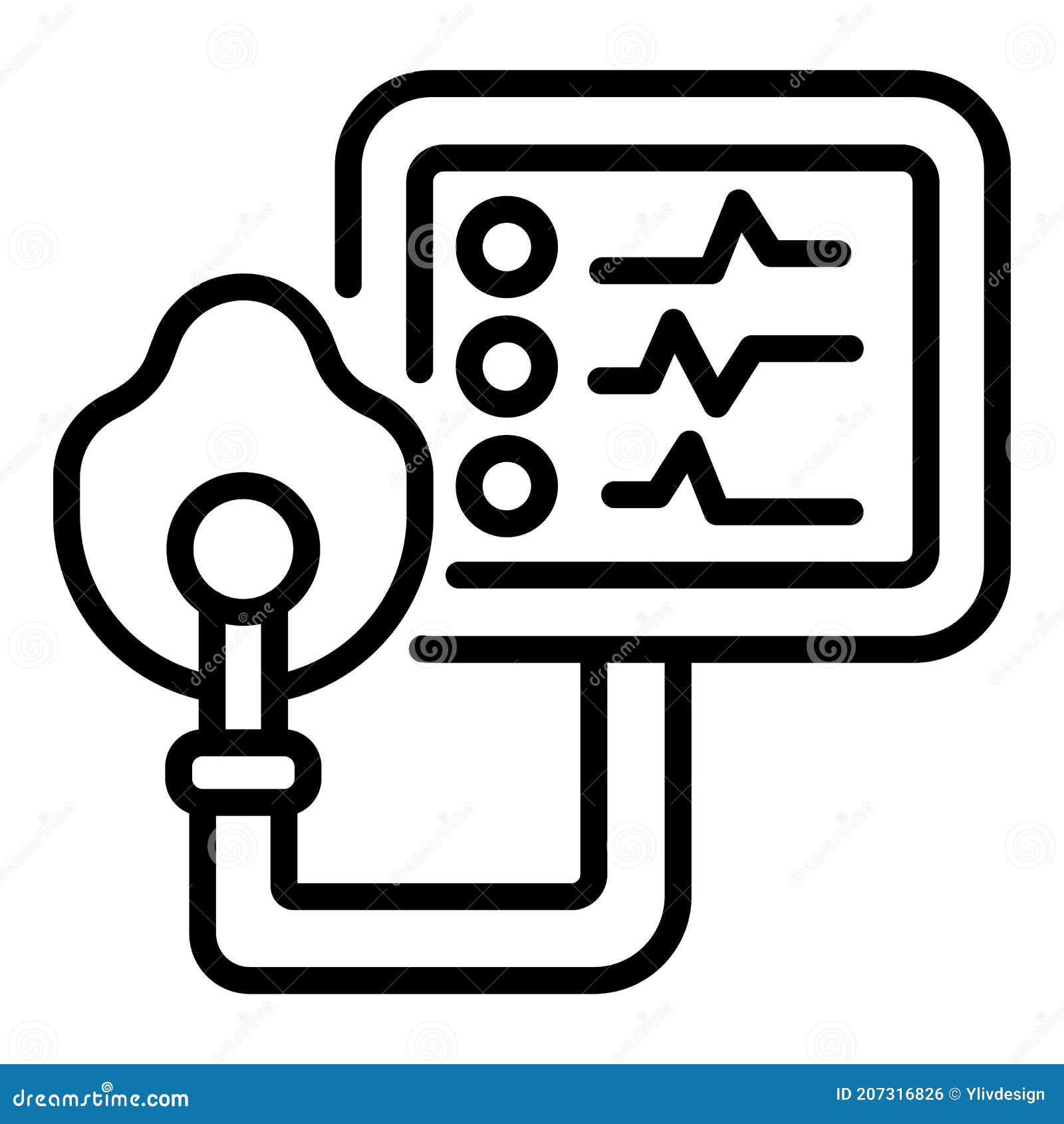Computer Ventilator Medical Machine Icon, Outline Style Stock ...