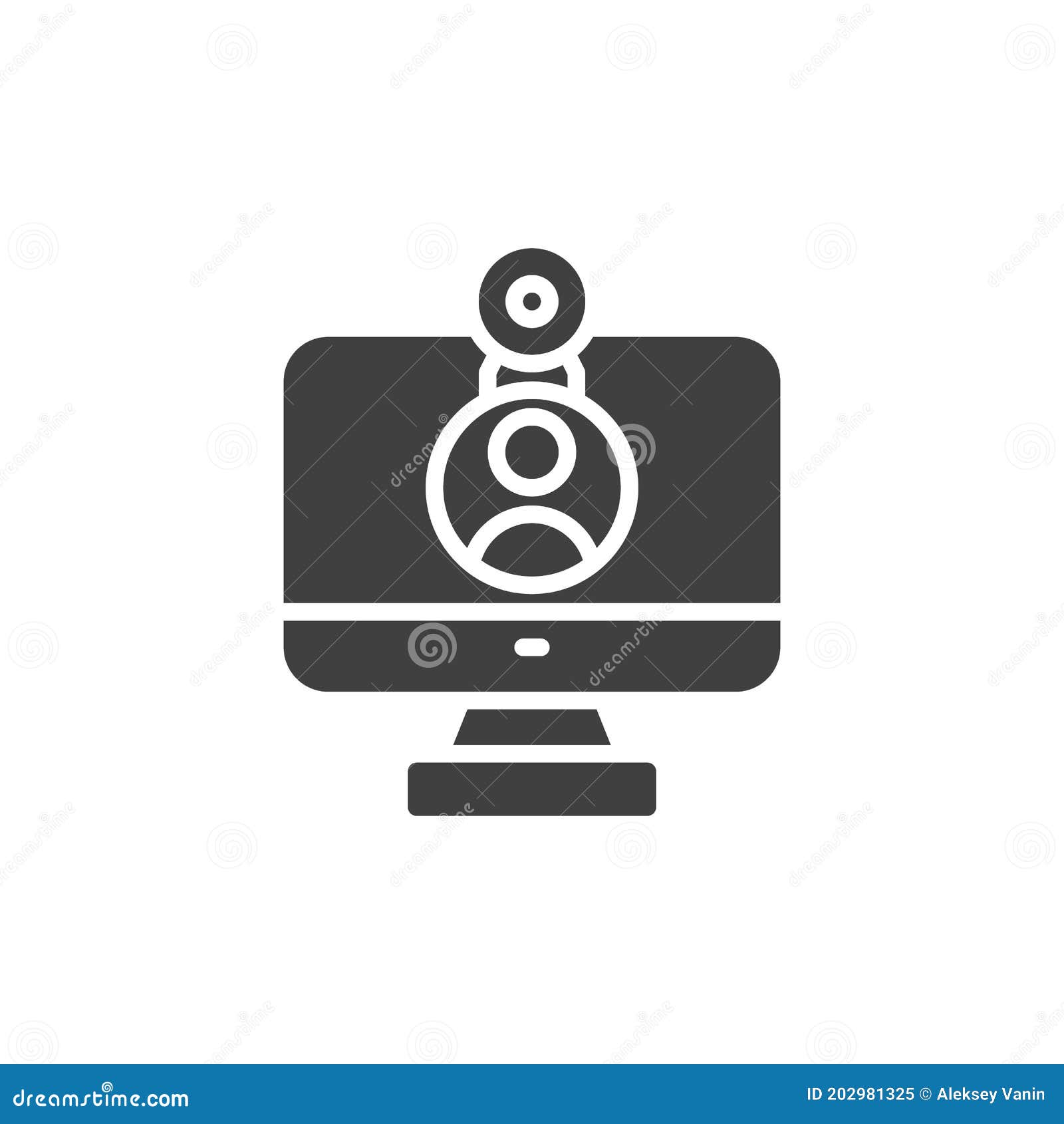 Computer Video Call Vector Icon Stock Vector - Illustration of single ...