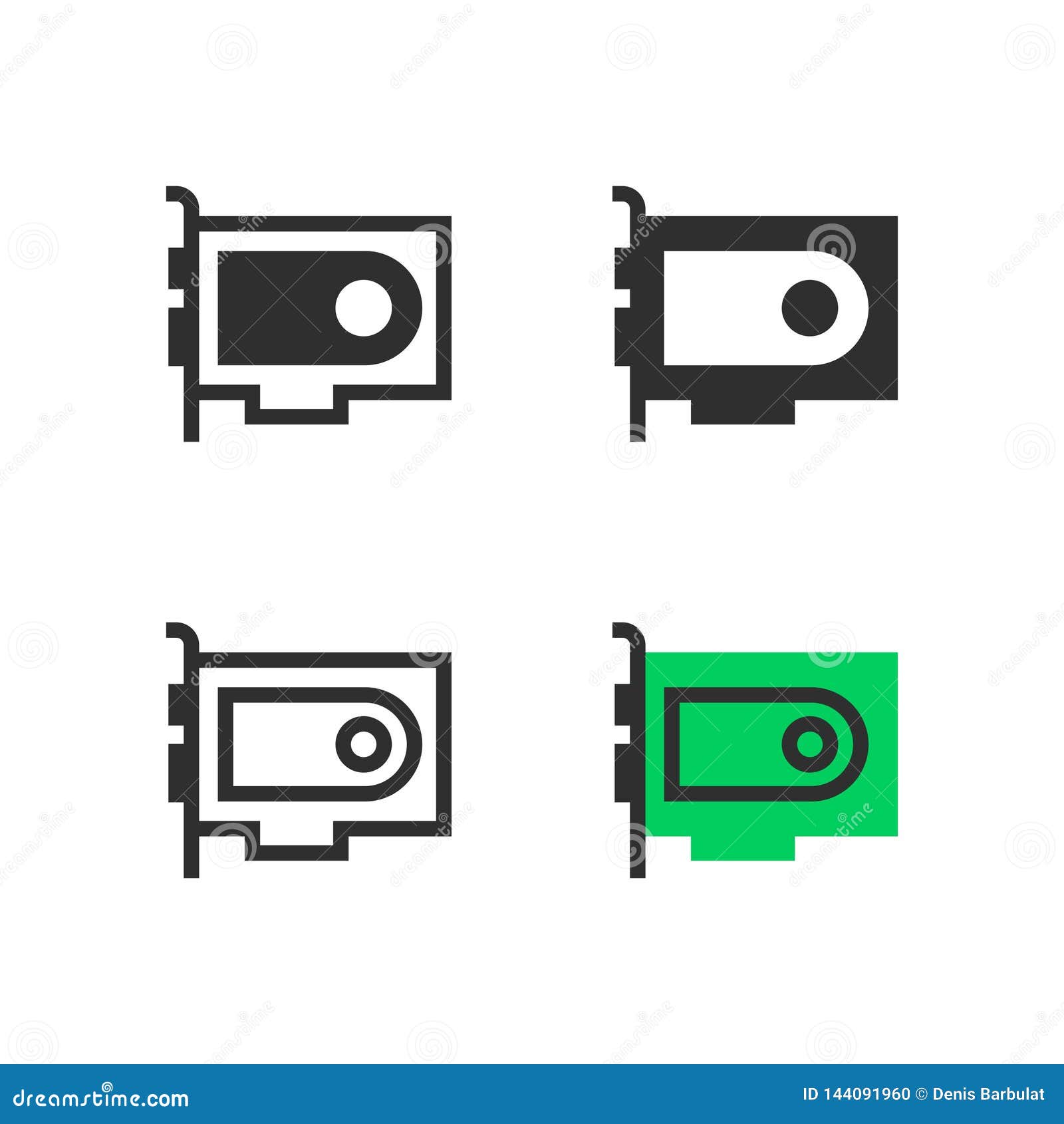 Computer video card icon stock vector. Illustration of icon - 144091960