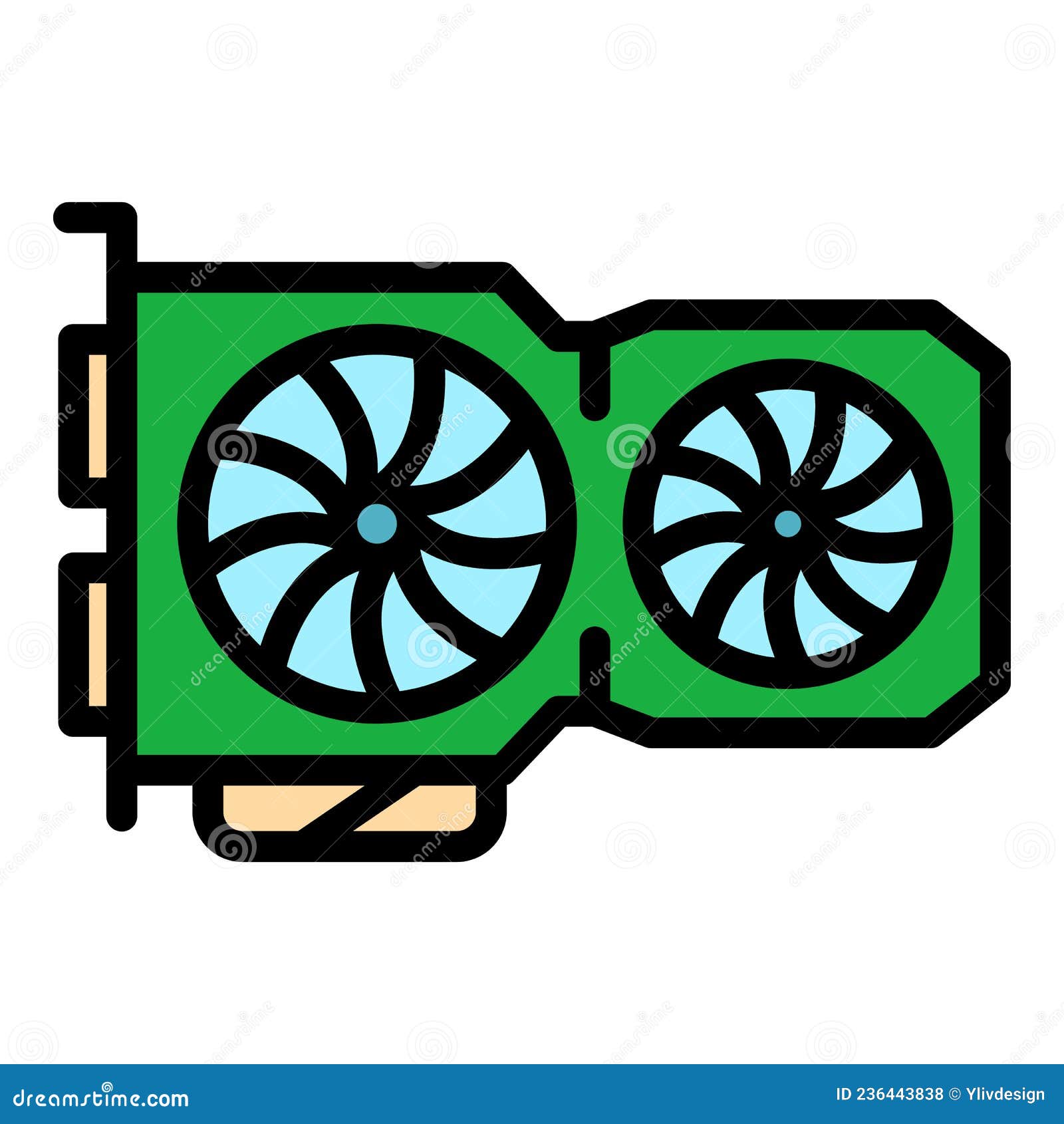 Computer Video Card Icon Color Outline Vector Stock Vector ...