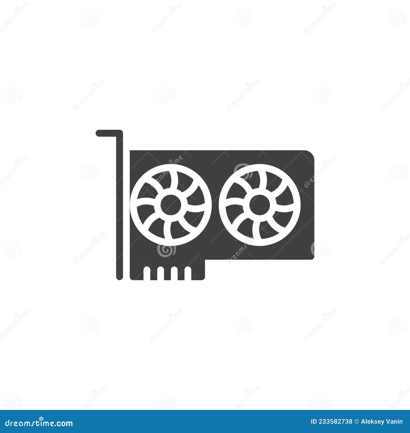 Computer Video Card Vector Icon Stock Vector - Illustration of circuit ...