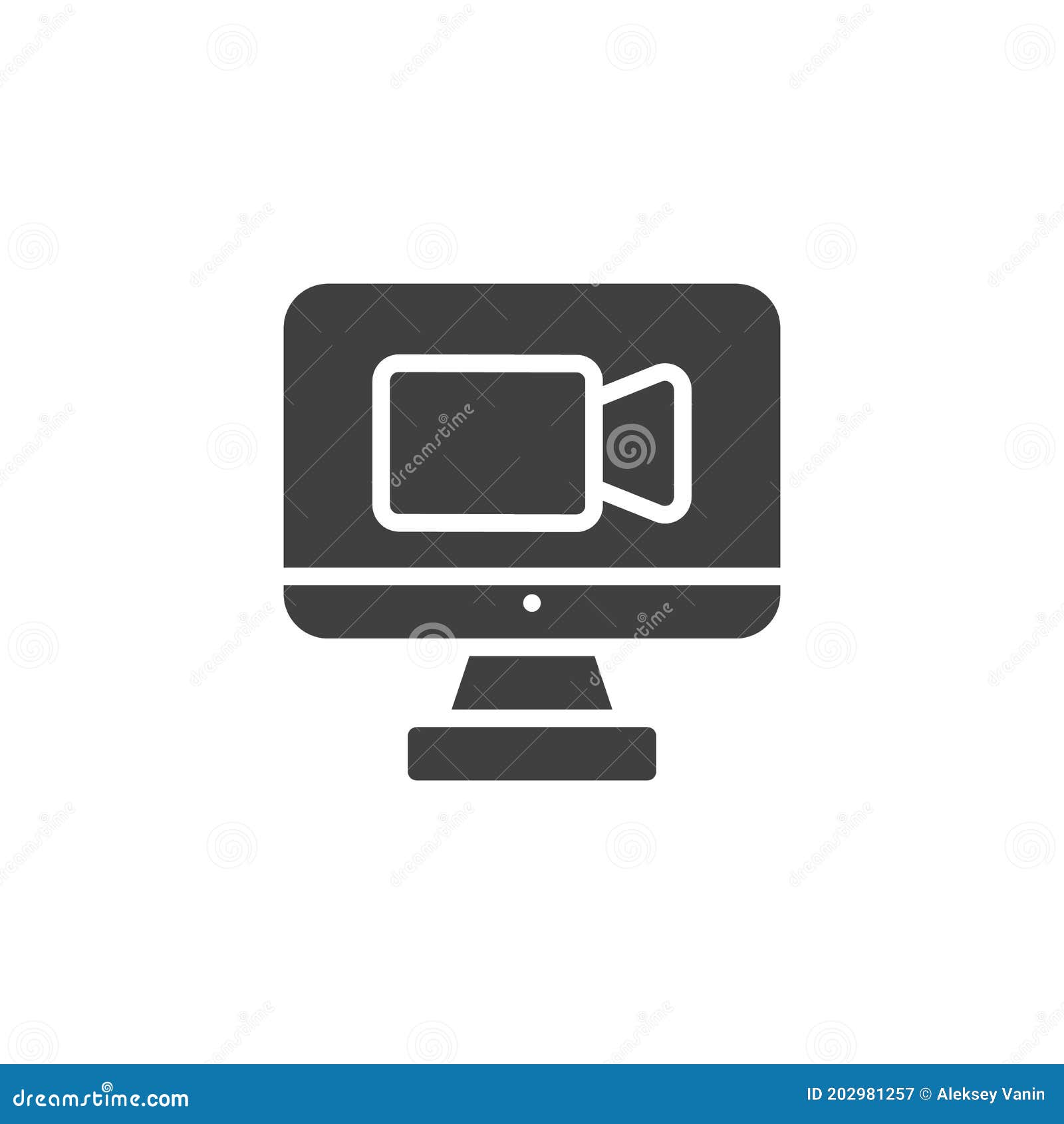 Computer Video Chat Vector Icon Stock Vector - Illustration of perfect ...