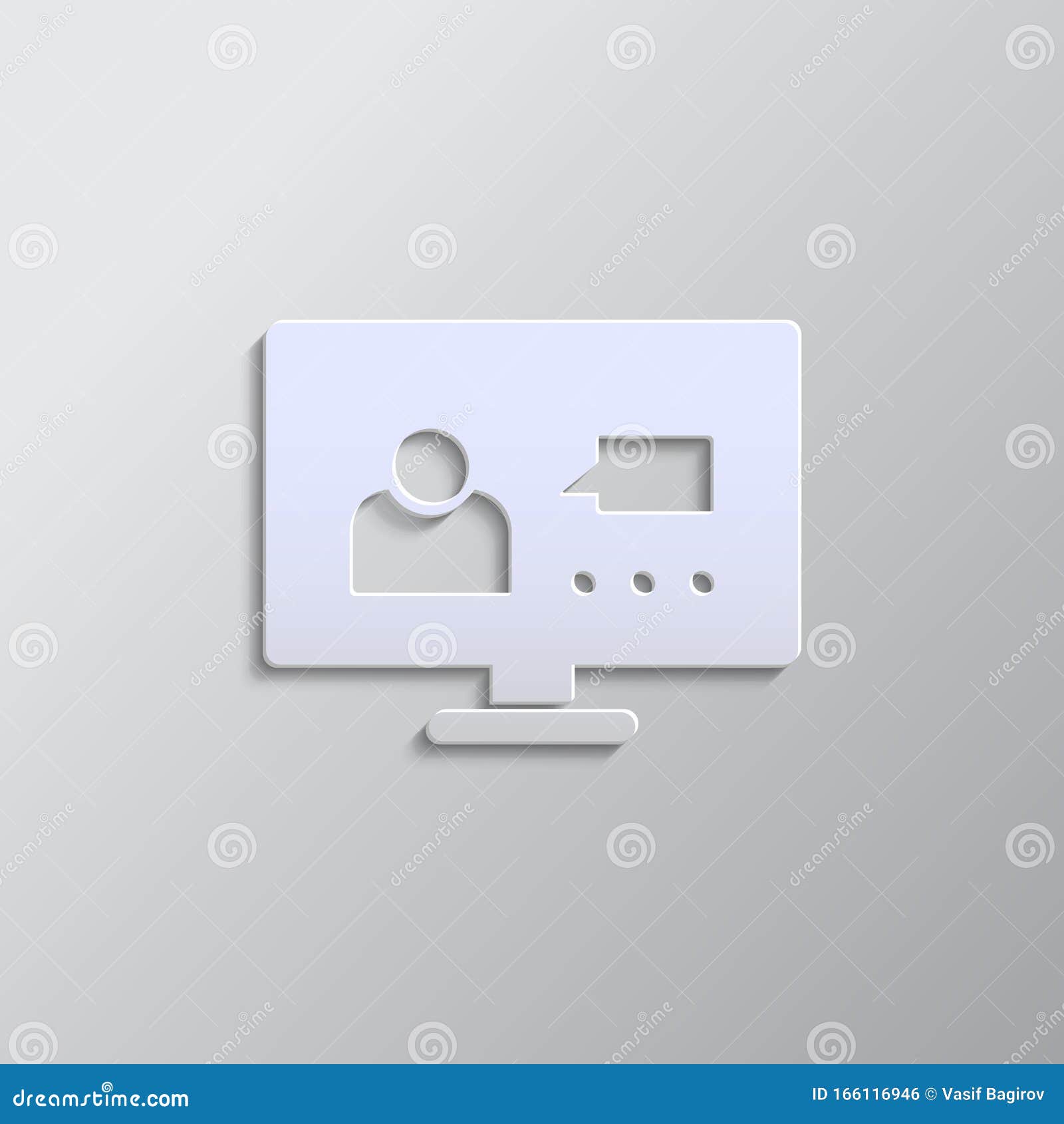 Computer, Video, Conference, Users Paper Style, Icon- Paper Style ...