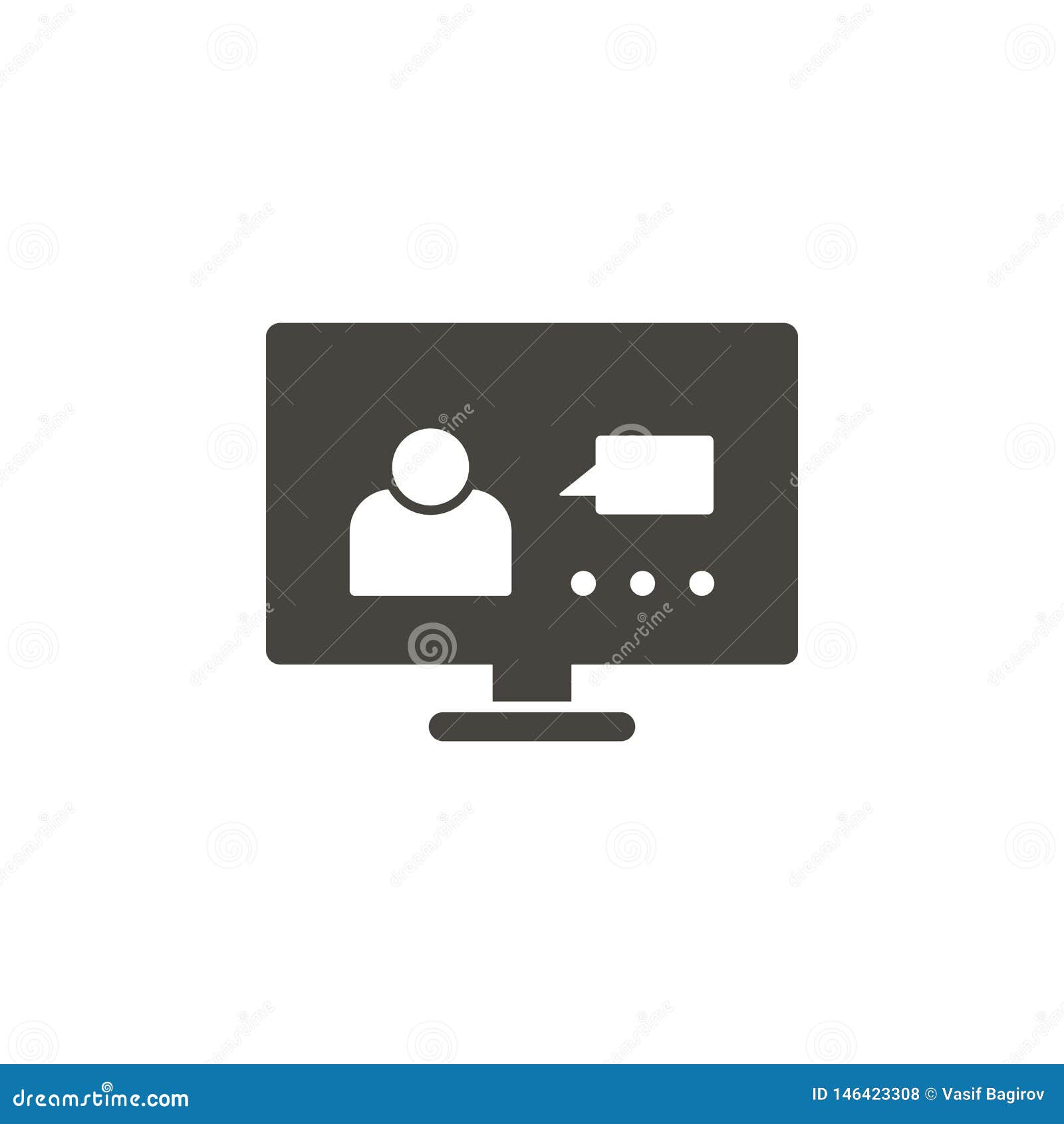 Computer, Video, Conference, Users Vector Icon. Simple Element ...