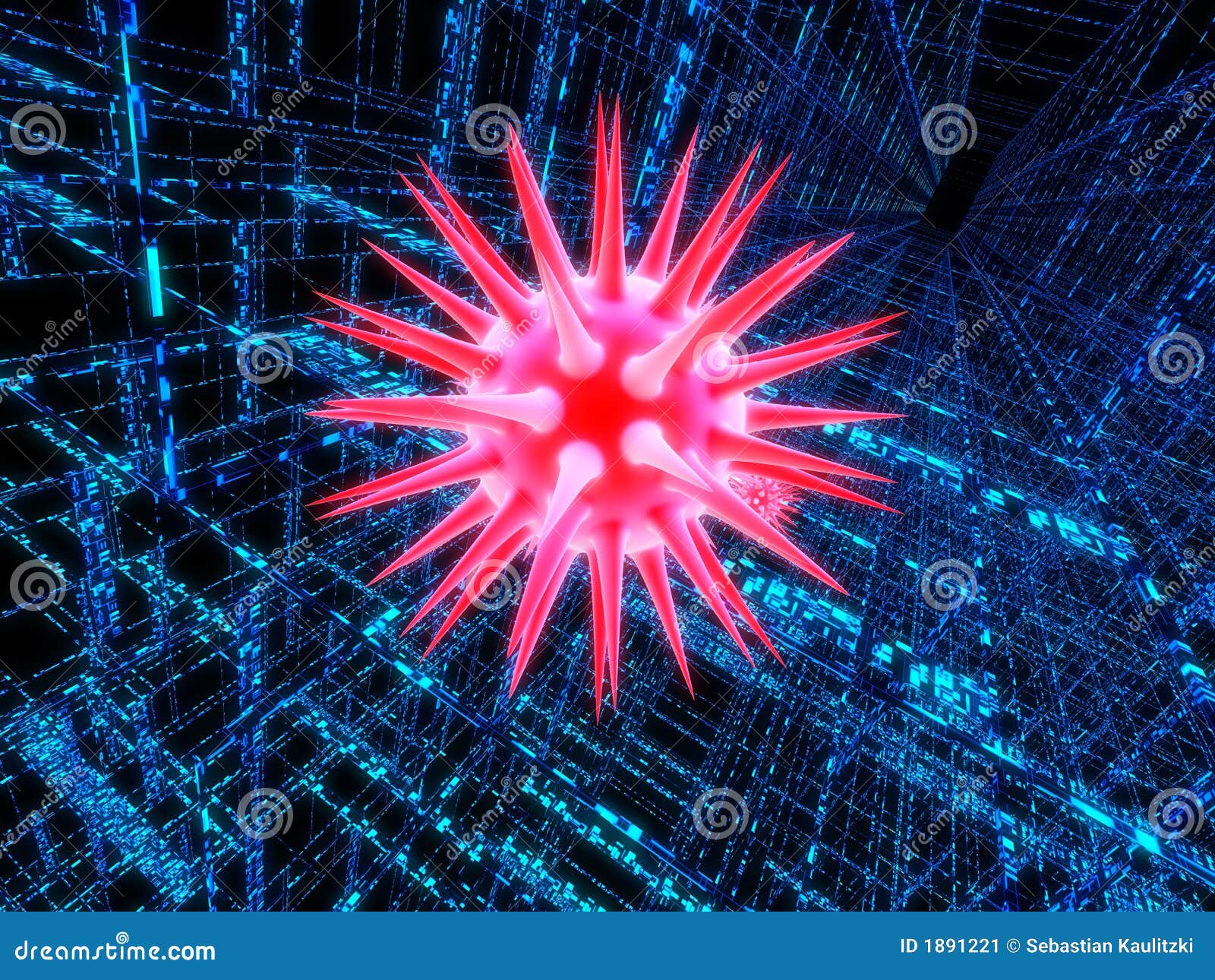 Computer virus stock illustration. Illustration of binary - 1891221