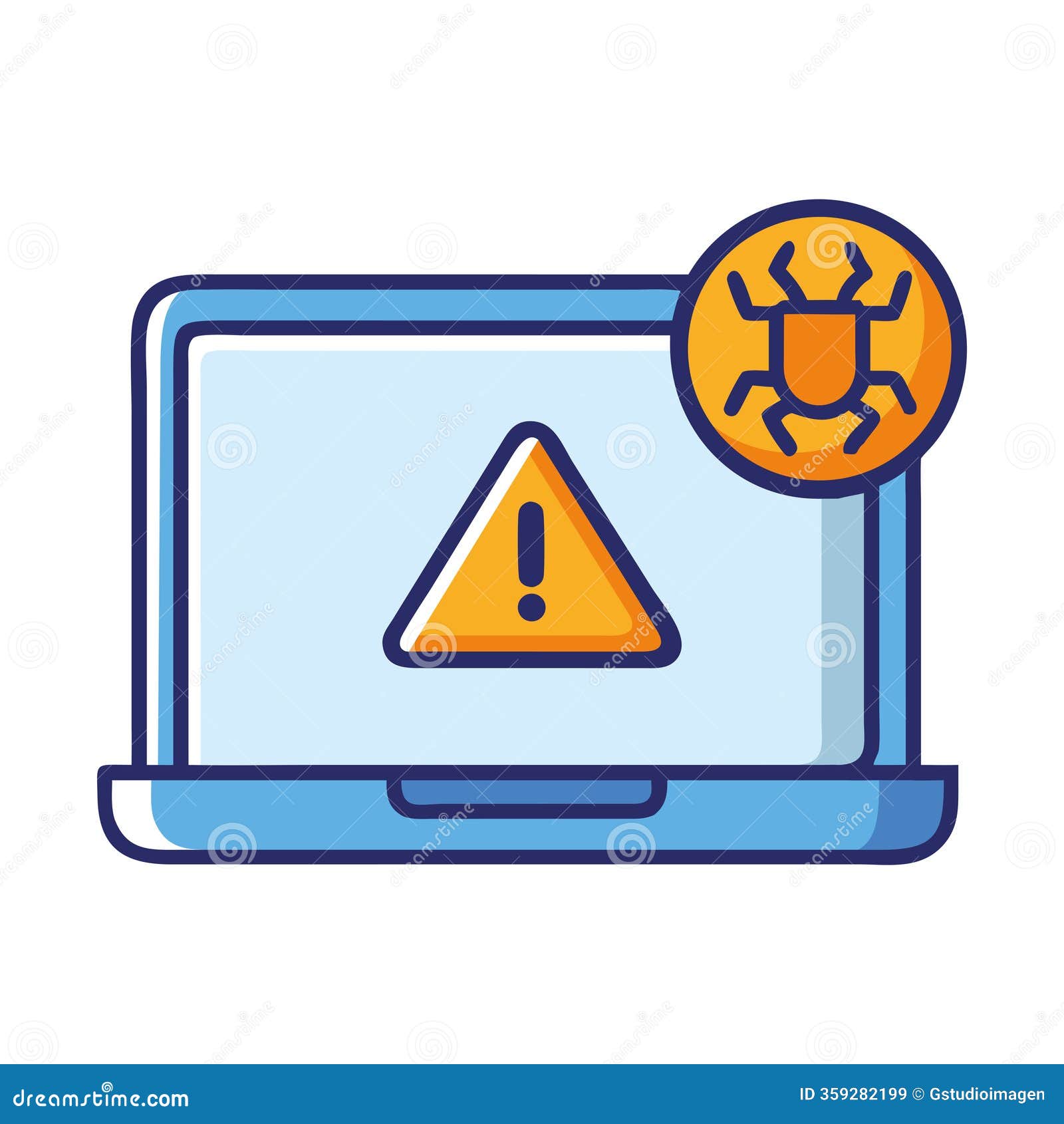 Computer Virus Alert Icon stock illustration. Illustration of ...