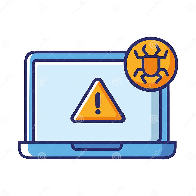 Computer Virus Alert Icon stock illustration. Illustration of ...