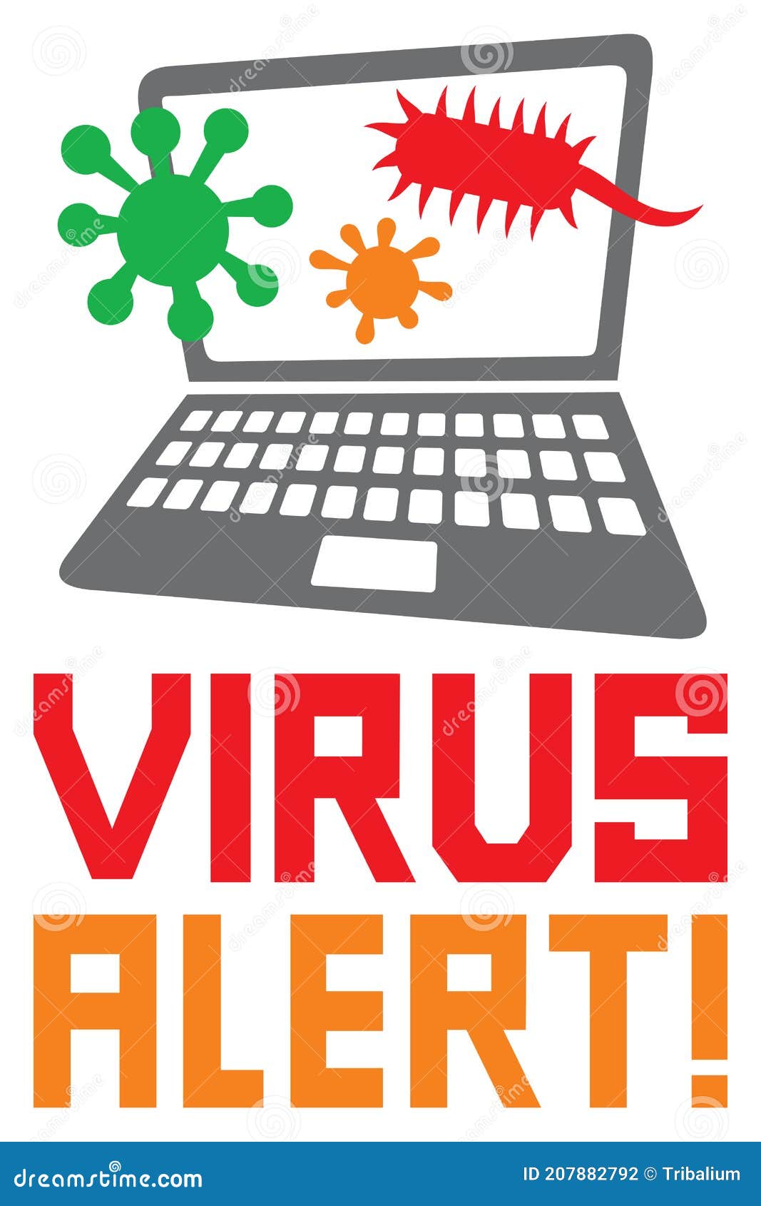 Computer Virus Alert Icon Vector Illustration Stock Vector ...