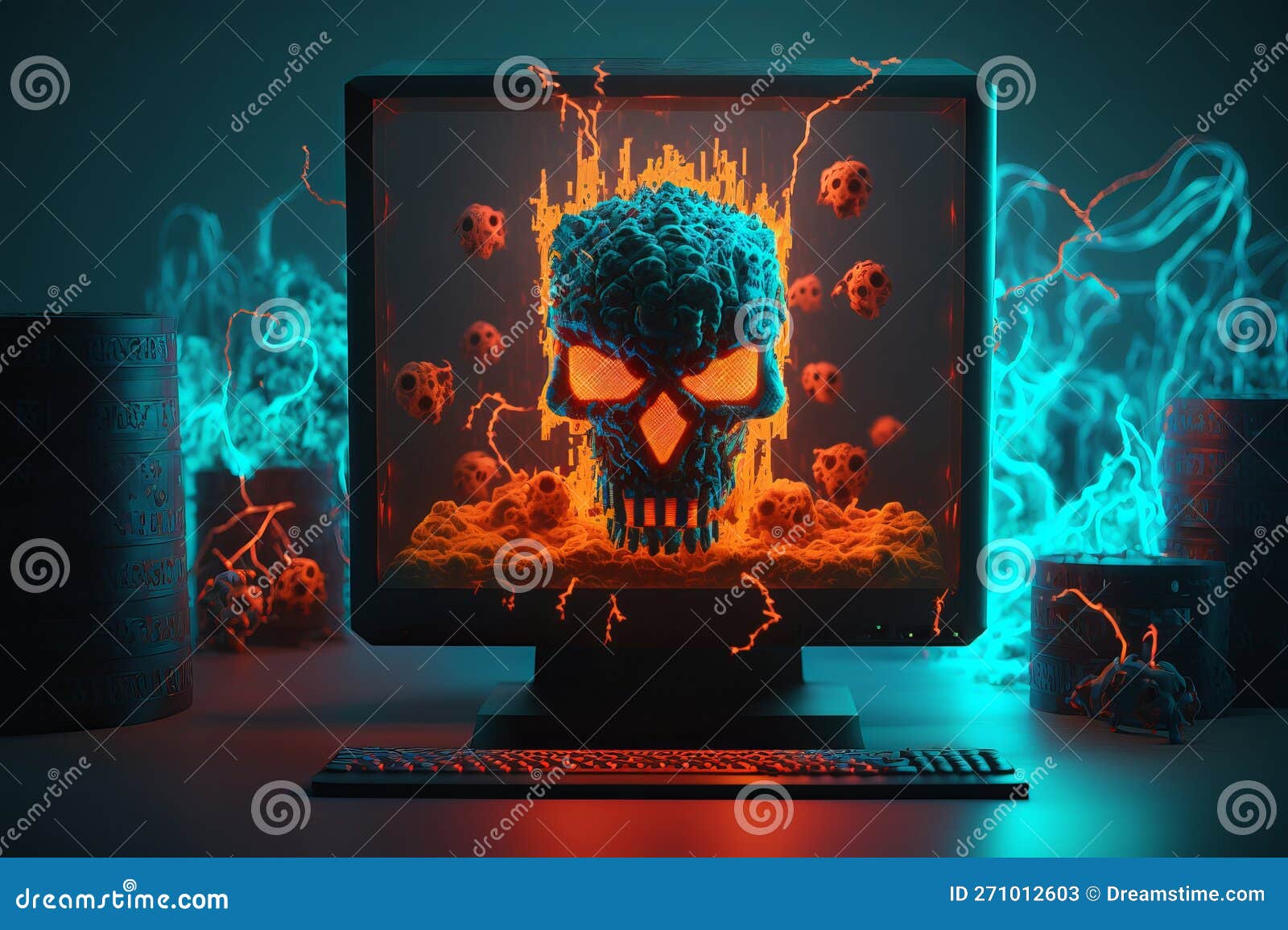 Computer Virus Background. Malware, Ransomware, Spam, Phishing, Hacked ...