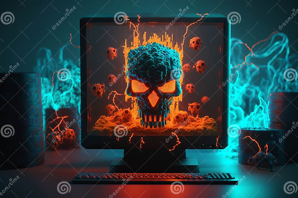 Computer Virus Background. Malware, Ransomware, Spam, Phishing, Hacked ...