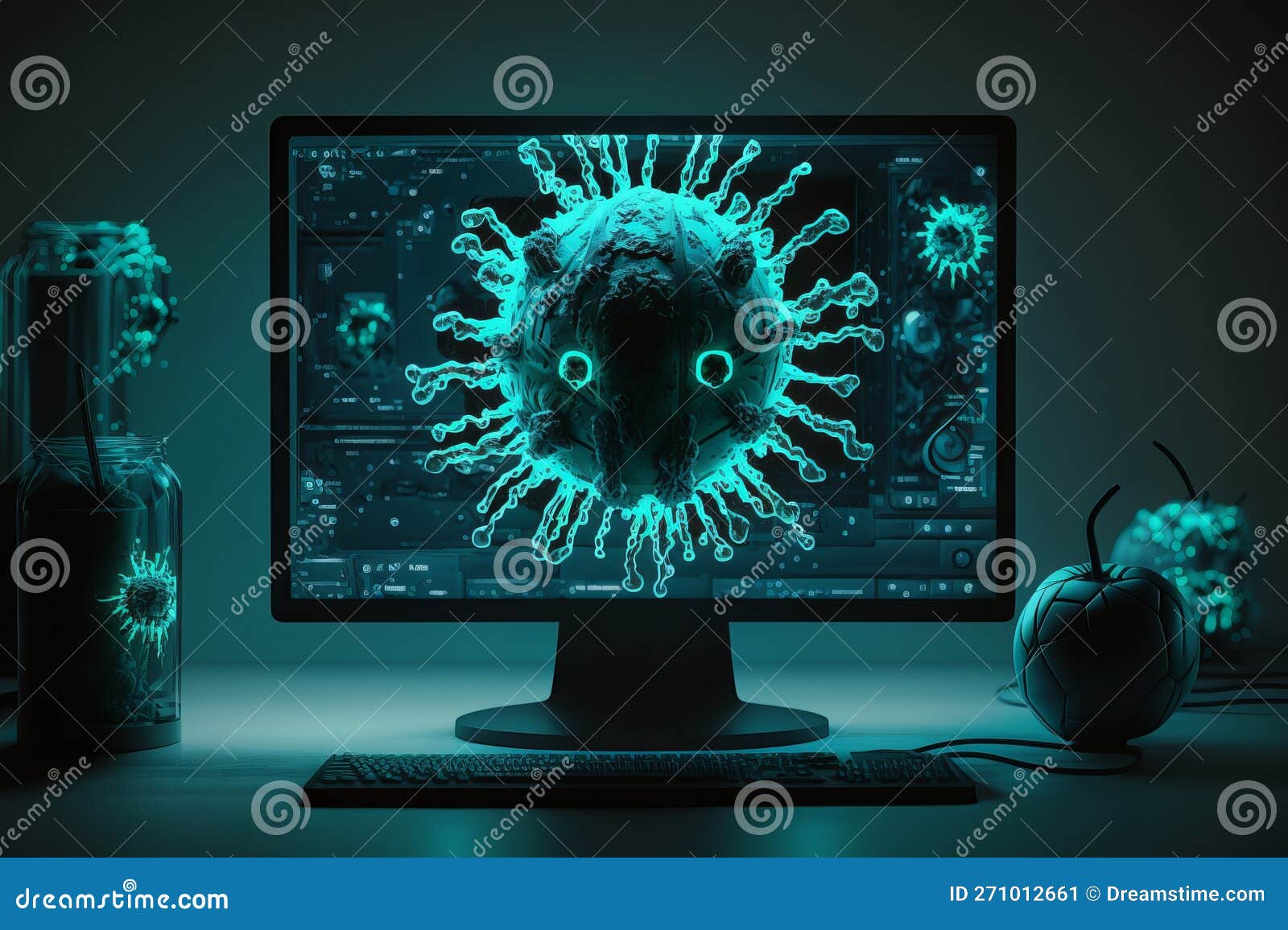 Computer Virus Background. Malware, Ransomware, Spam, Phishing, Hacked ...