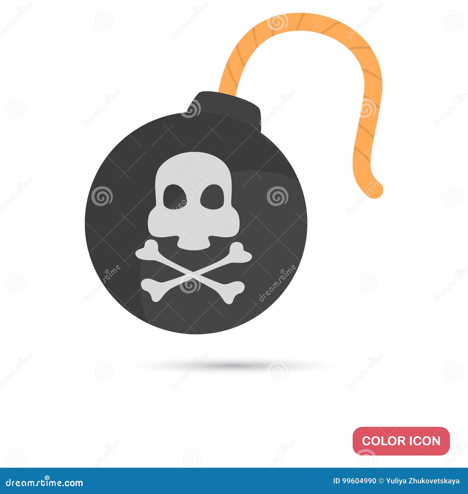 Computer Virus Bomb Color Flat Icon Stock Vector - Illustration of ...