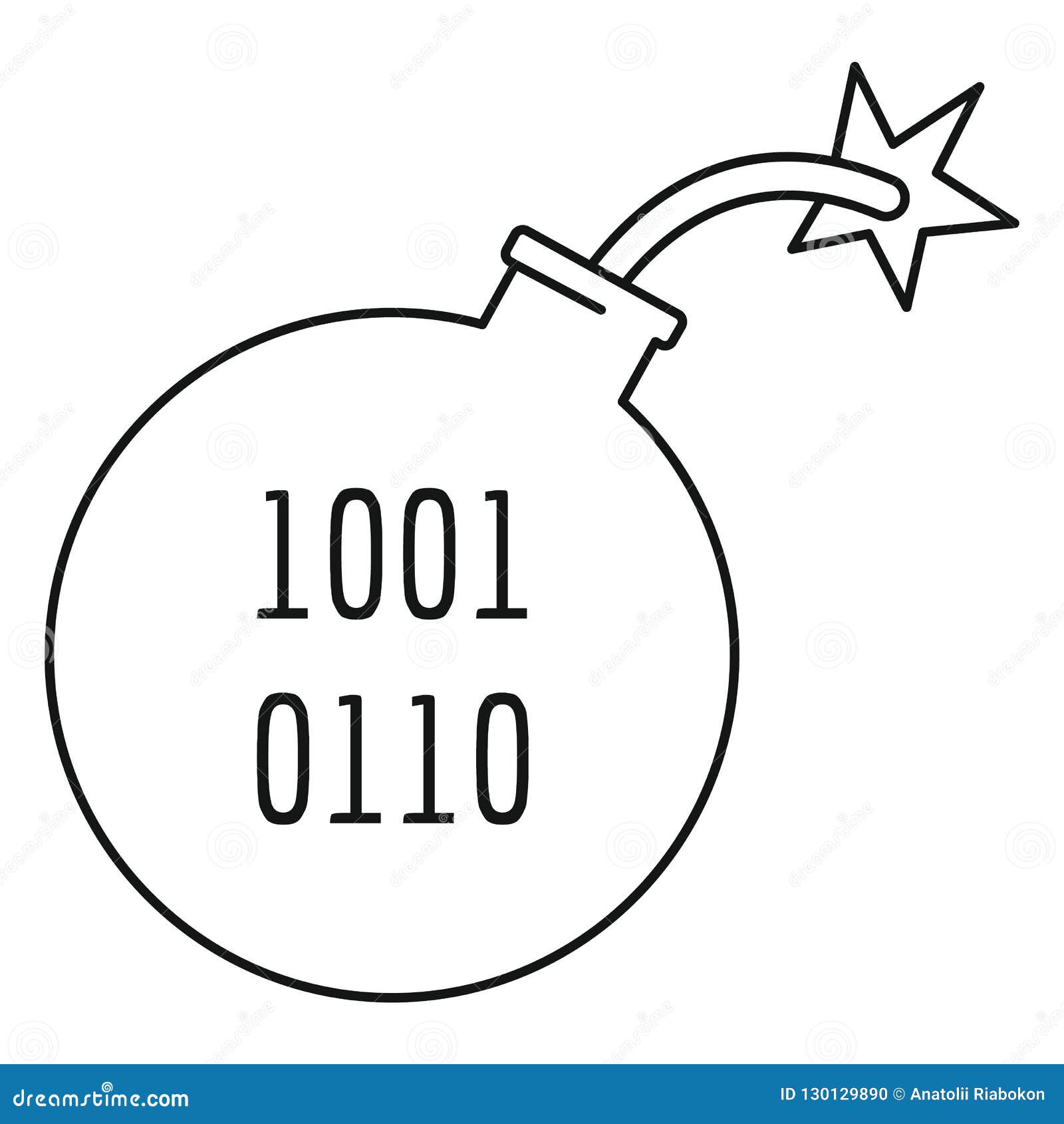 Computer Virus Bomb Icon, Outline Style Stock Vector - Illustration of ...