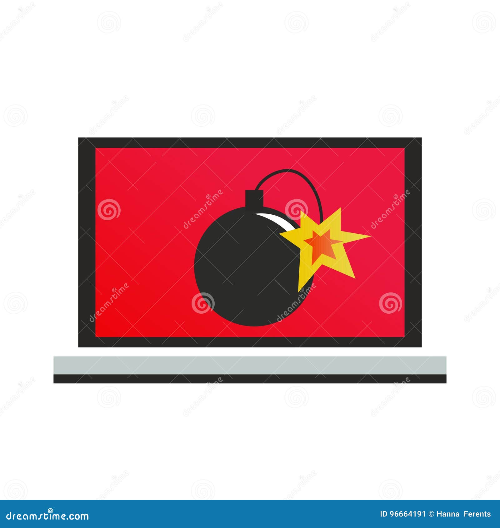A Computer with a Virus Bomb Stock Vector - Illustration of industry ...