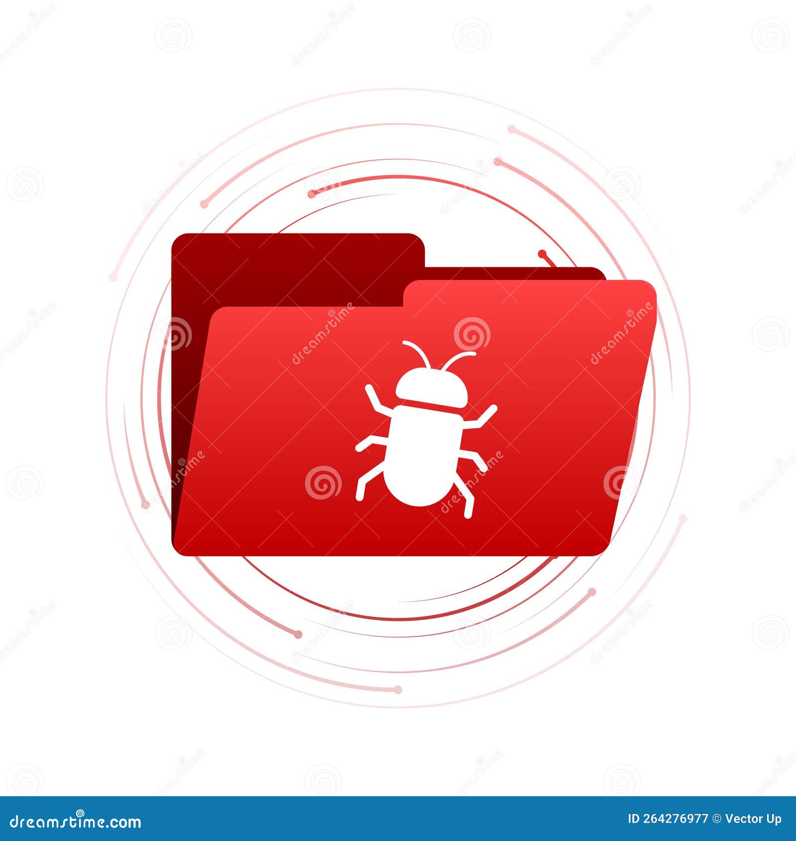 Computer Virus. Bug on File. Virus Protection. Stock Vector ...