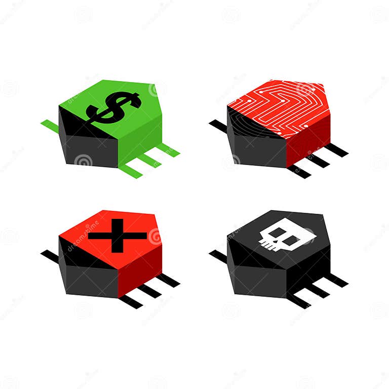 Computer Virus Bug Isolated. Spyware for Your Pc Stock Vector ...