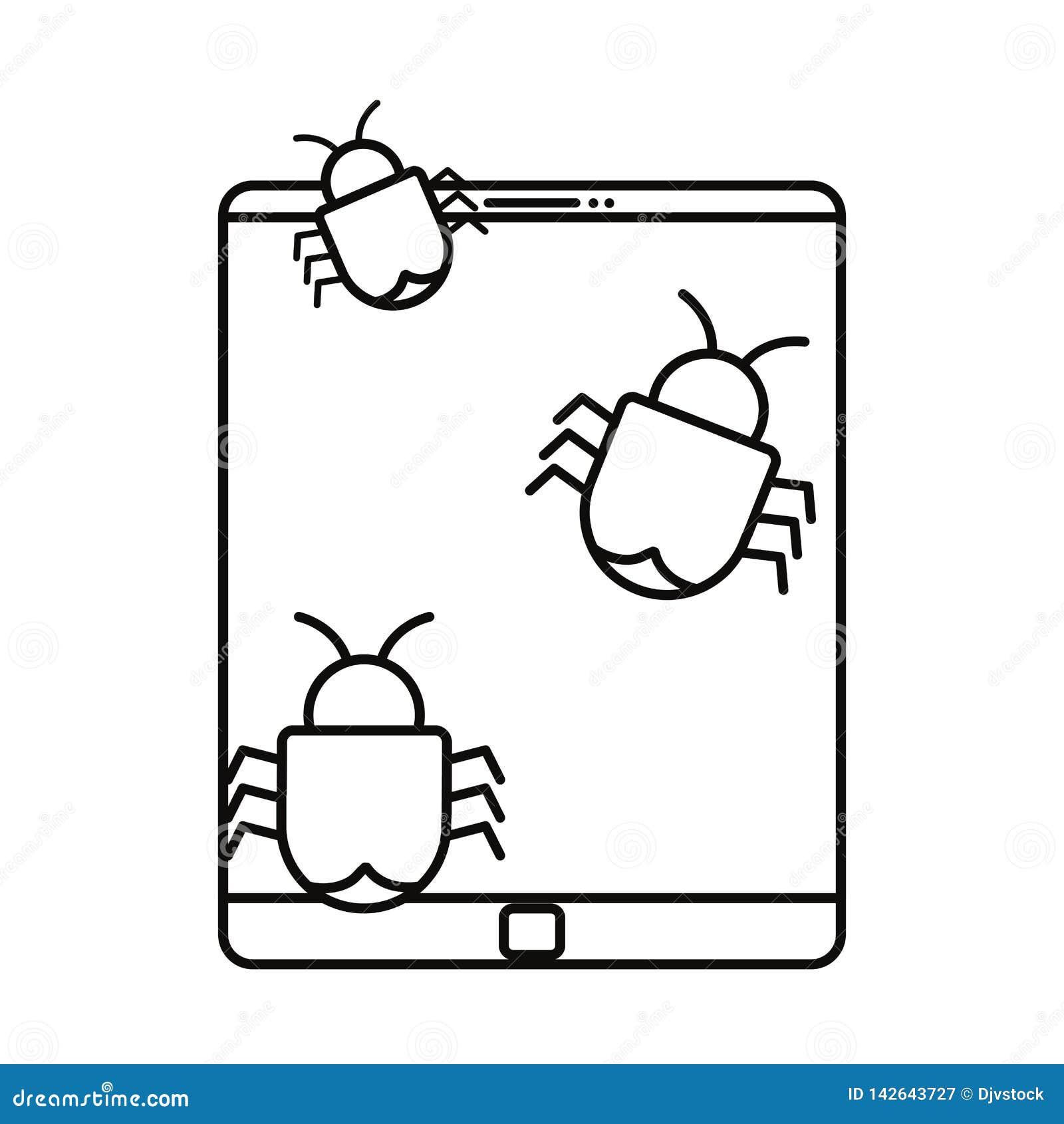 Computer Virus Bugs White Background Stock Vector - Illustration of ...