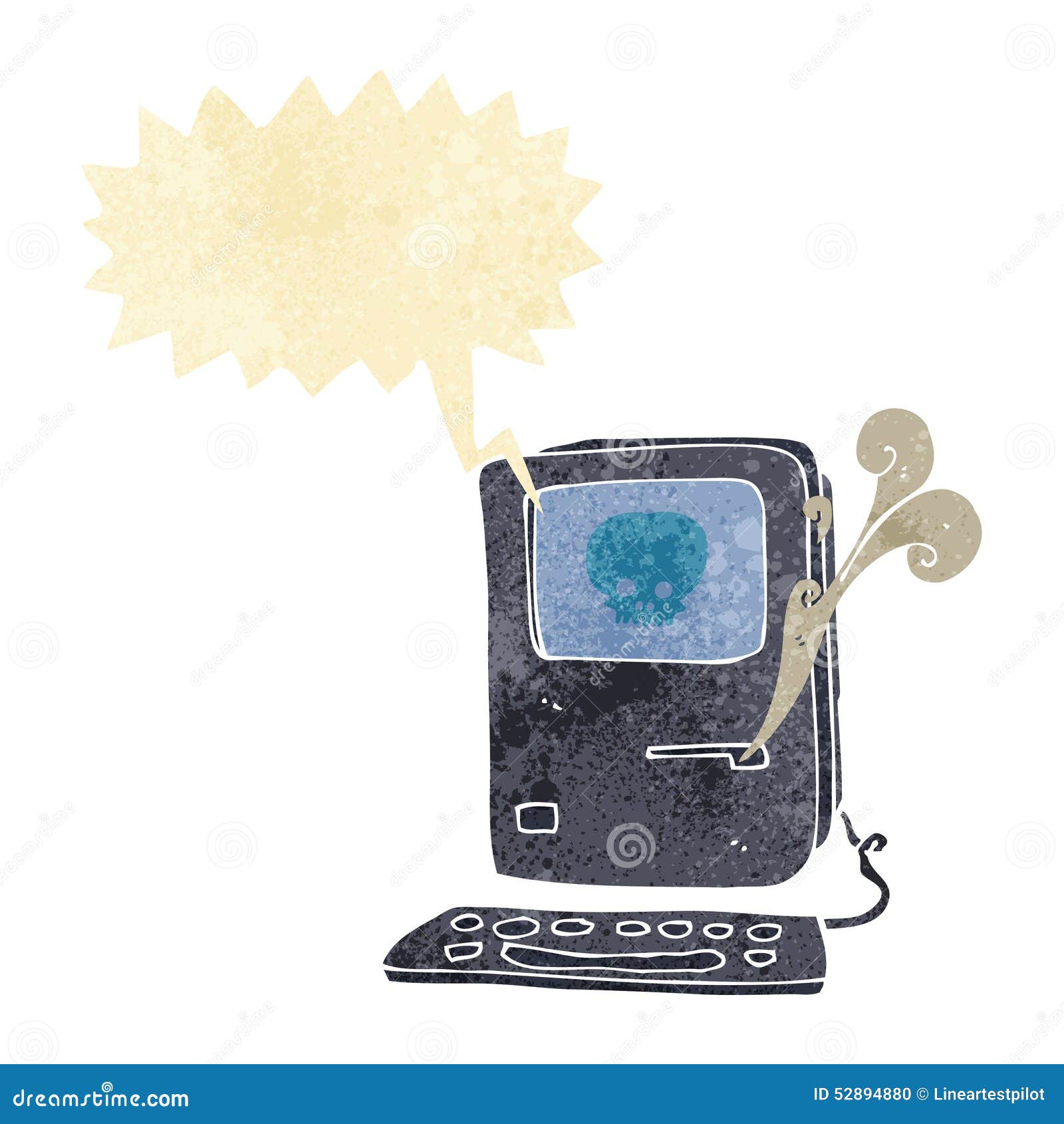Computer Virus Cartoon with Speech Bubble Stock Illustration ...