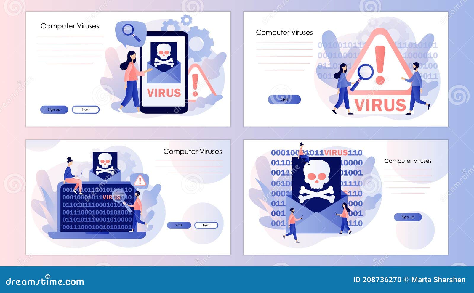 Computer Virus Concept. Hacker Attack and Web Security. Scam Alert ...