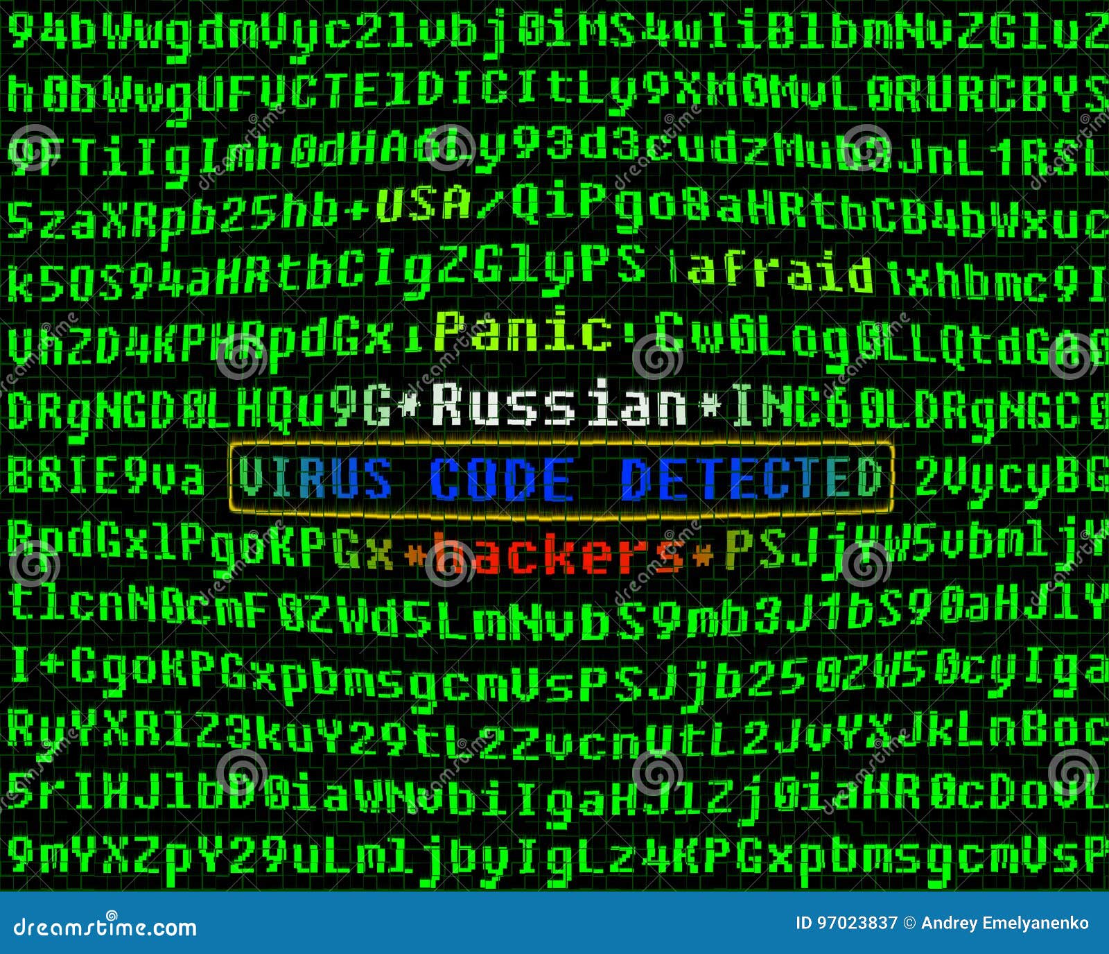 Computer Virus Concept. Russian Hackers. Stock Illustration ...