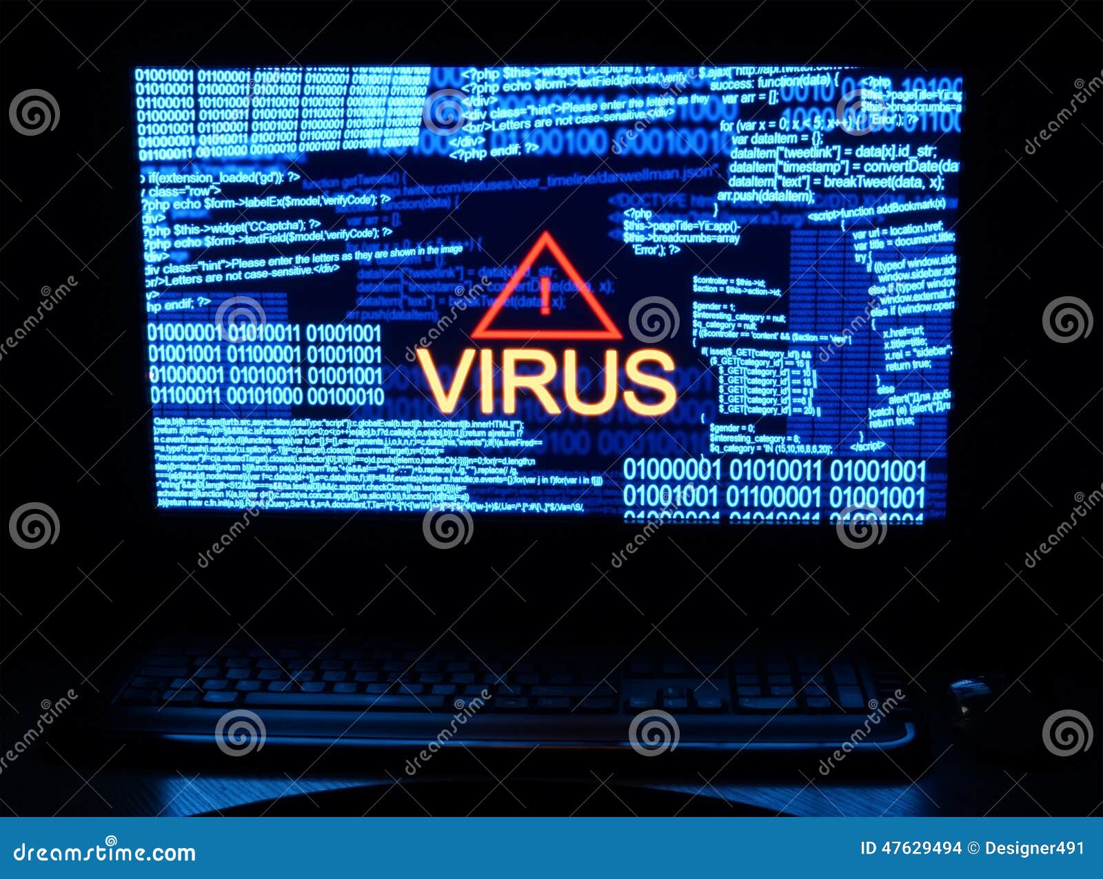 Computer virus stock illustration. Illustration of concept - 47629494