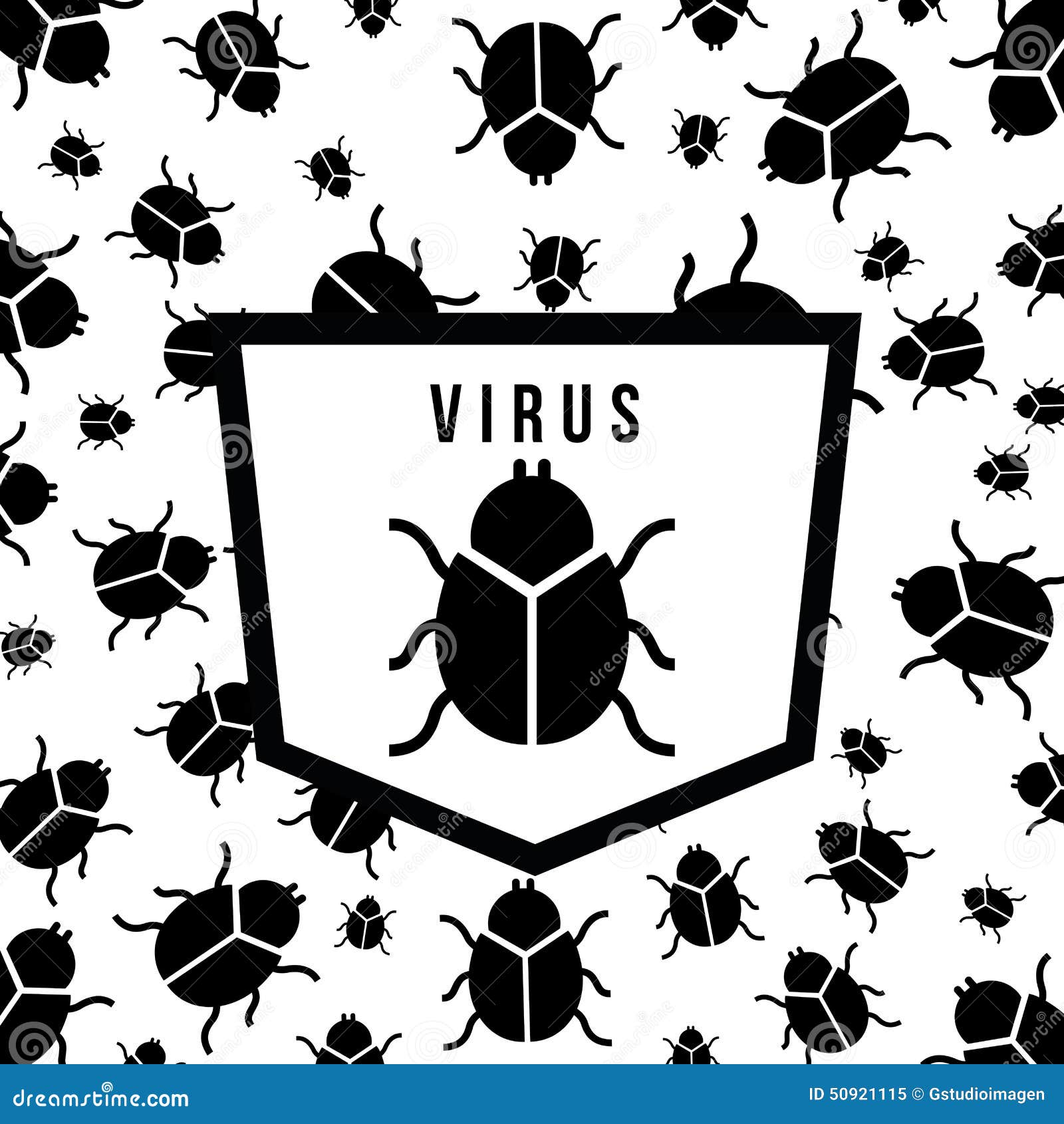 Computer virus stock vector. Illustration of care, cyber - 50921115