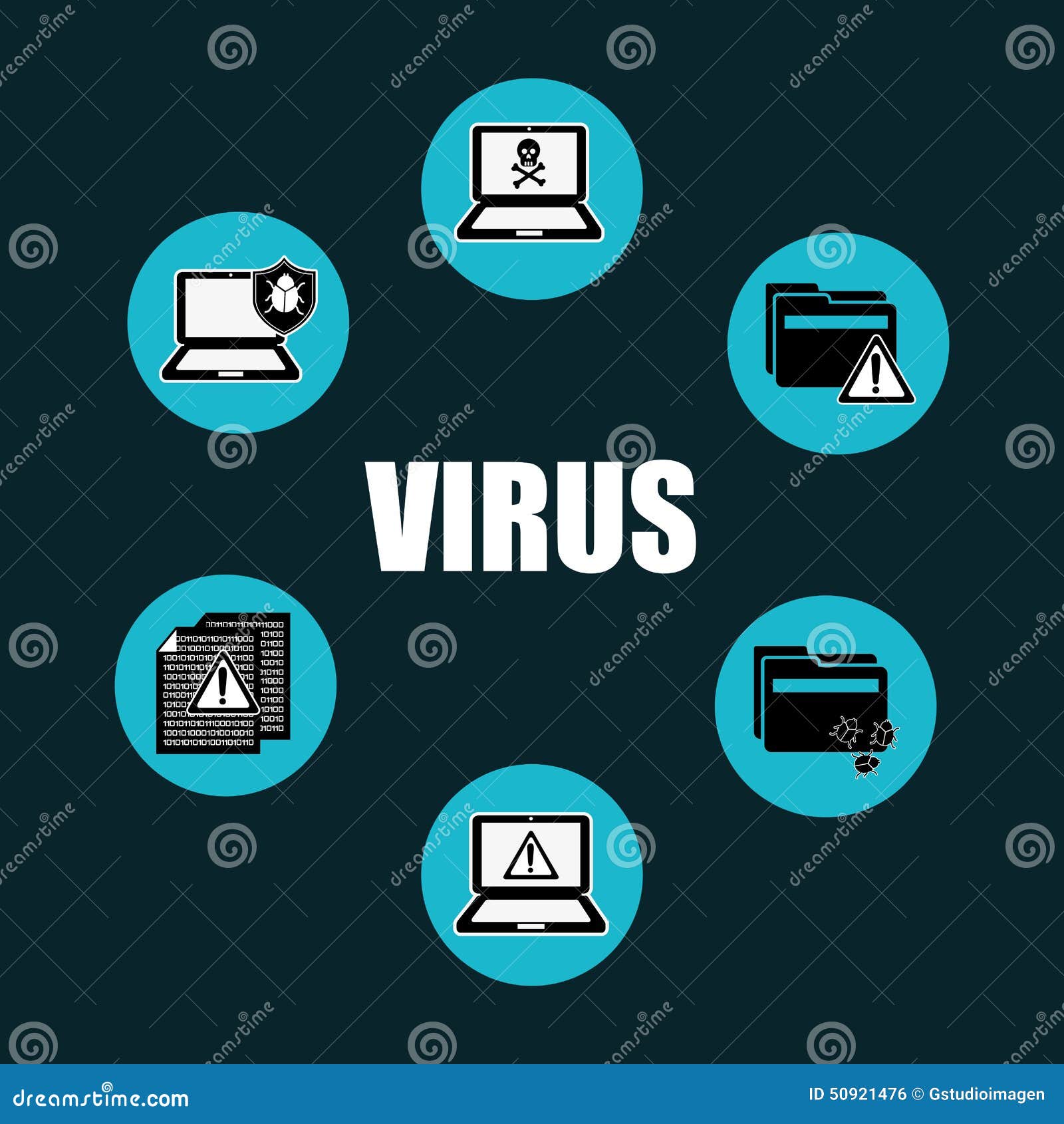 Computer virus stock vector. Illustration of folder, cyber - 50921476