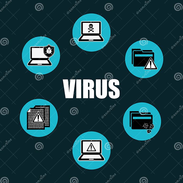 Computer virus stock vector. Illustration of folder, cyber - 50921476