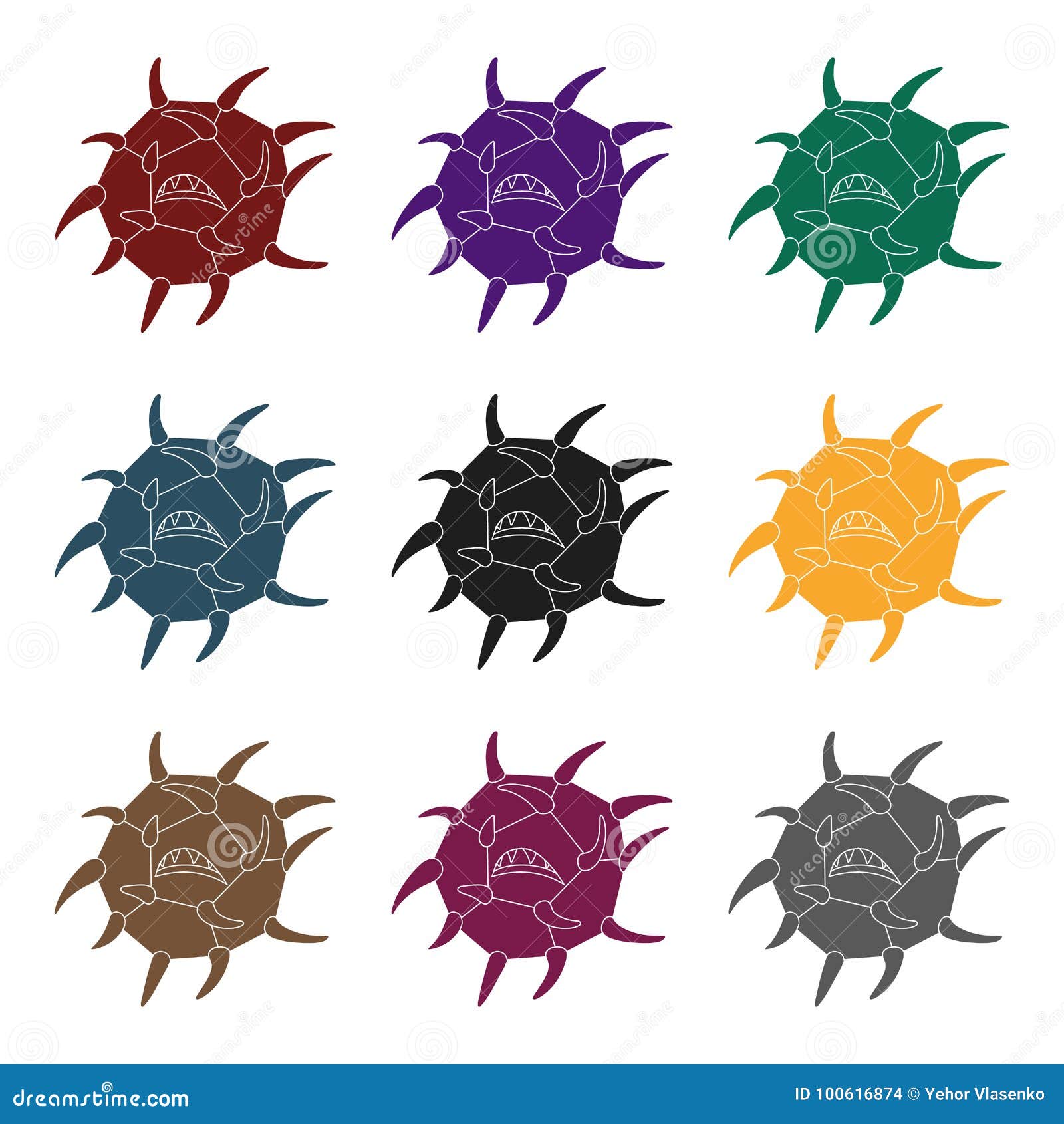 Computer Virus Icon in Black Style Isolated on White Background ...