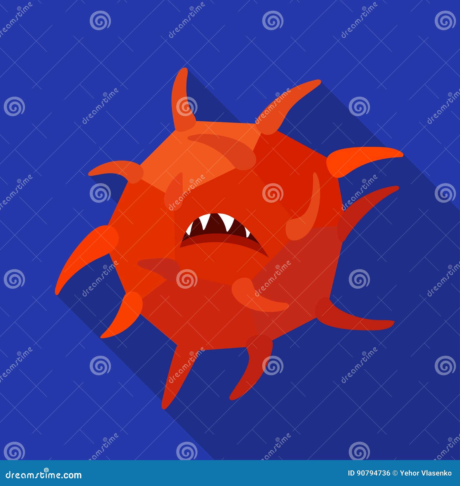 Computer Virus Icon in Flat Style Isolated on White Background. Hackers ...