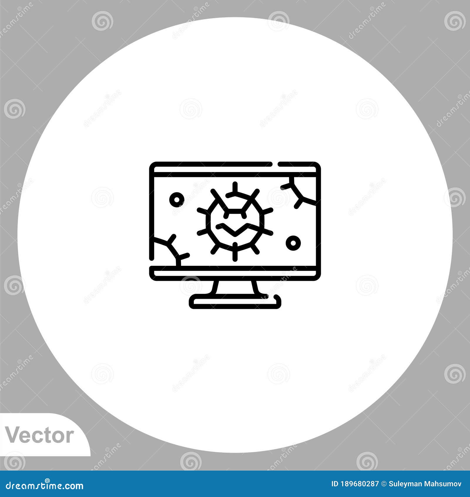 Computer Virus Vector Icon Sign Symbol Stock Vector - Illustration of ...