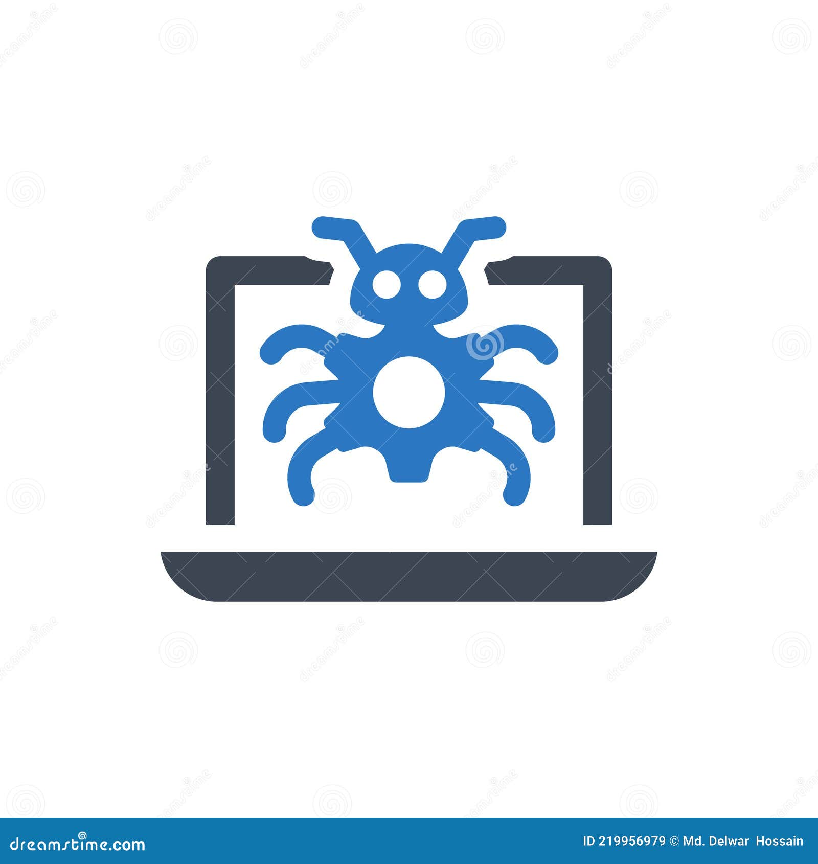 Computer virus icon stock vector. Illustration of vector - 219956979
