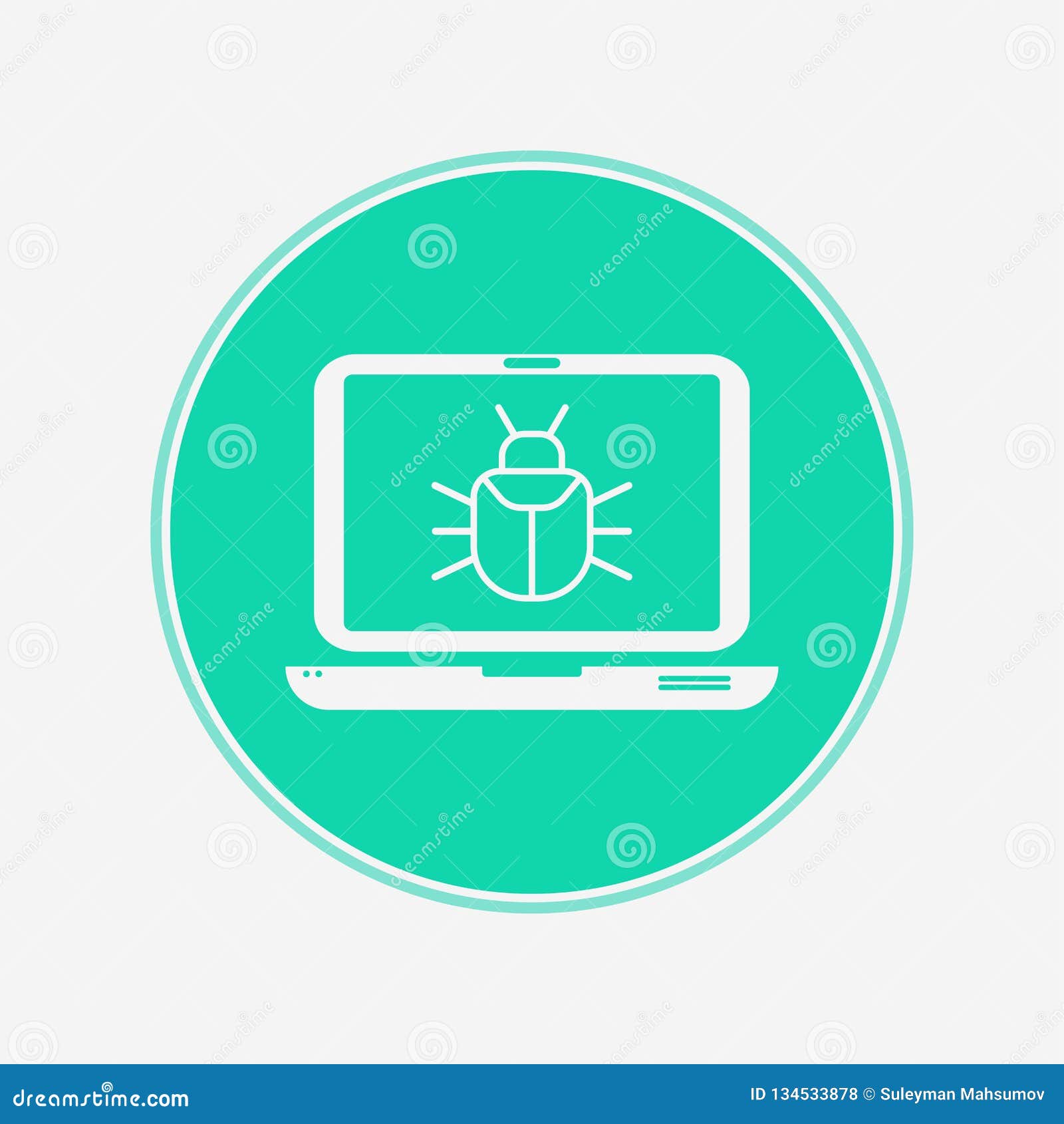 Computer Virus Vector Icon Sign Symbol Stock Vector - Illustration of ...
