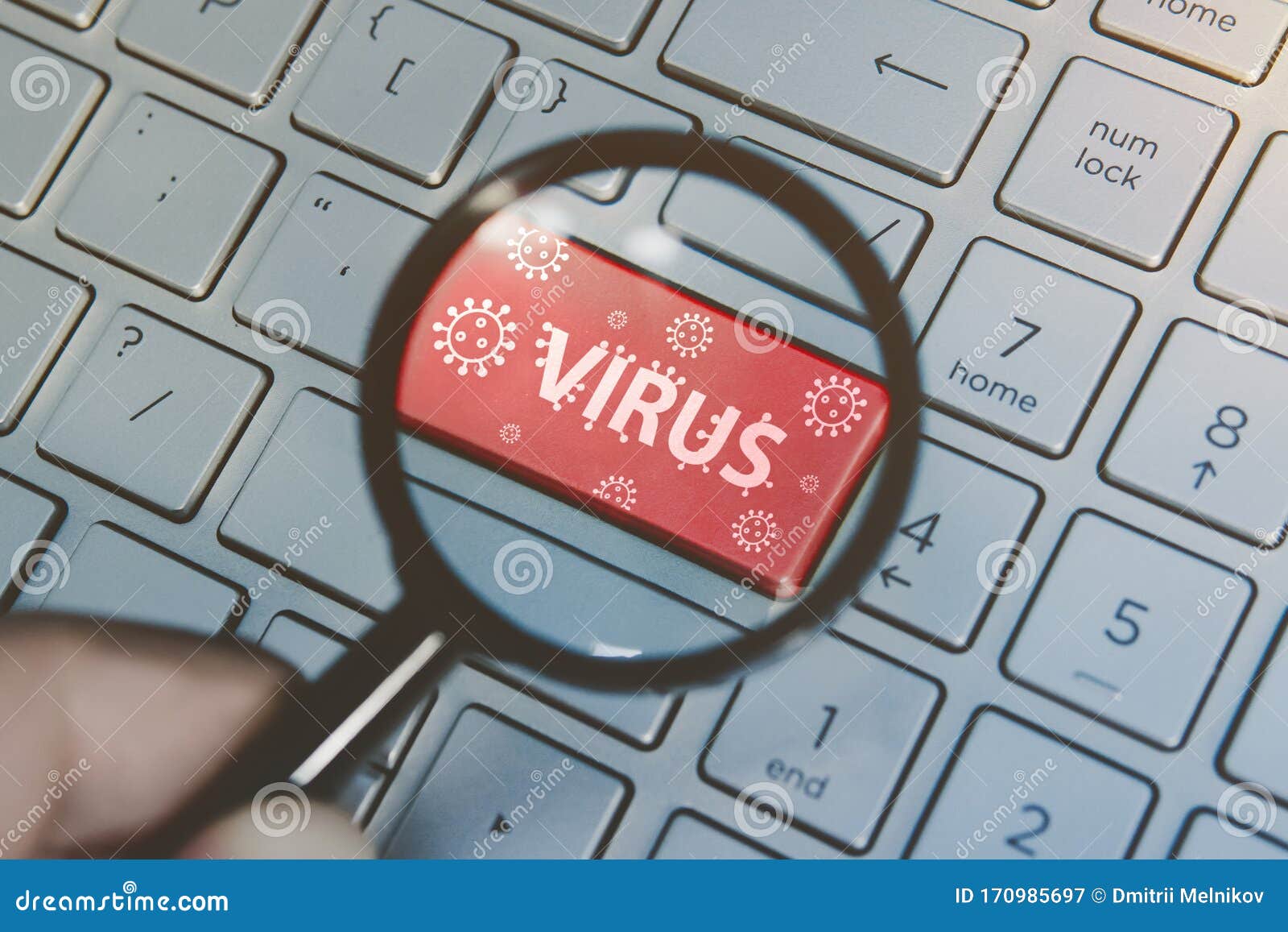 Computer Virus from Internet, with Message on Enter Key of Keyboard ...