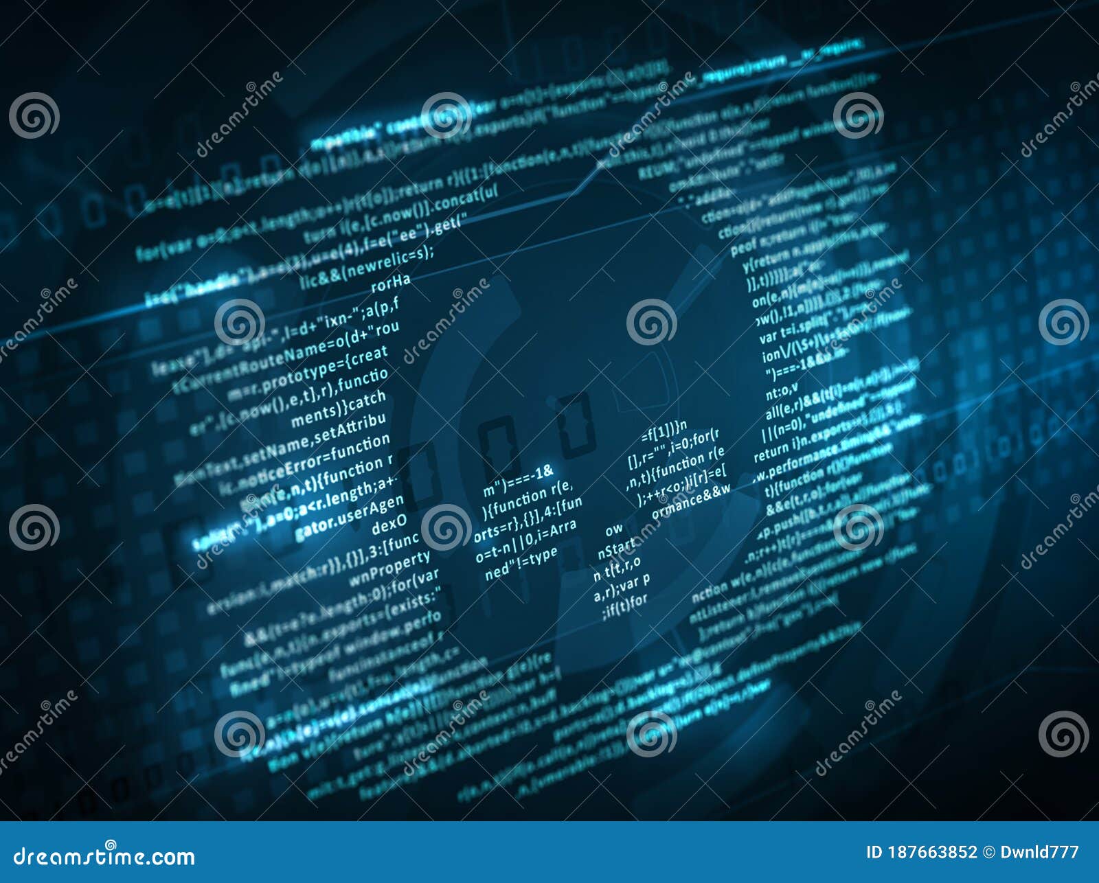 Computer Virus Malware Attack Computer Code On A Screen With A Skull