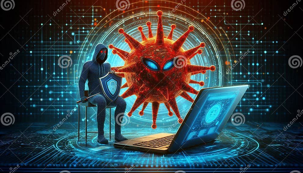 Computer Virus and Malware Concept Illustration Stock Illustration ...