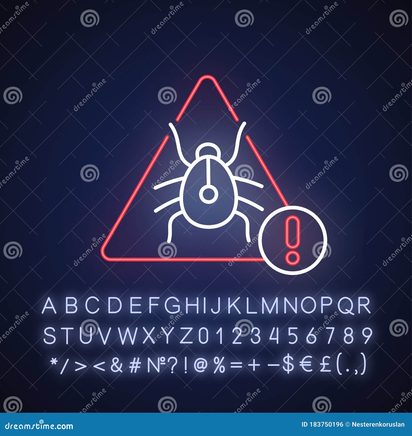 Computer Virus Neon Light Icon Stock Vector - Illustration of hacking ...