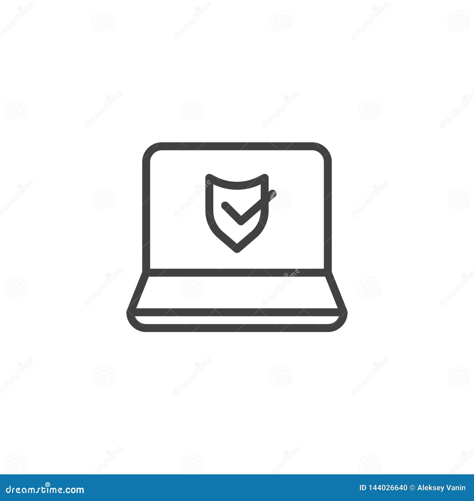Computer Virus Protection Line Icon Stock Vector - Illustration of ...