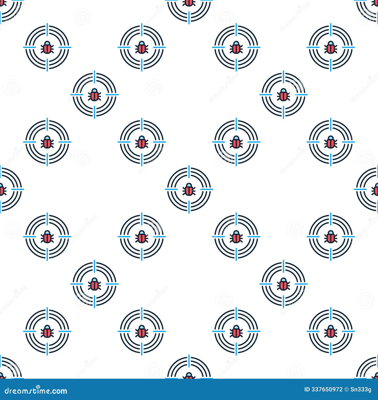 Computer Virus in Target Vector Internet Security Colored Seamless ...