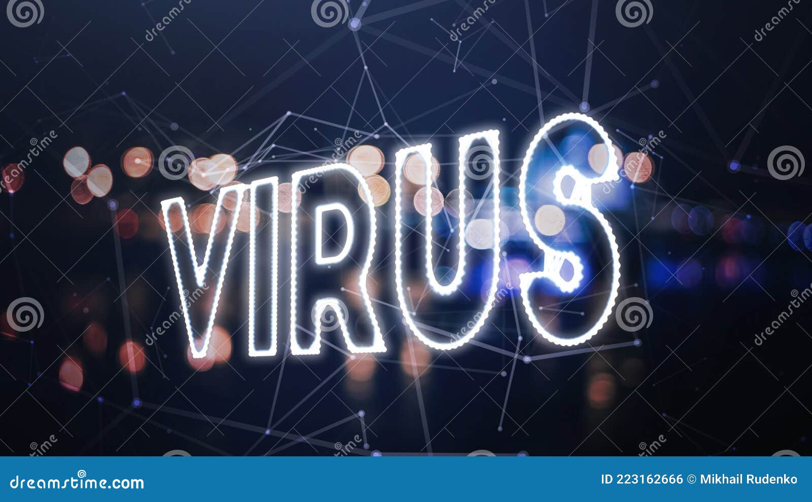 Computer Virus Text Concept, Virtual Interfaces Stock Illustration ...