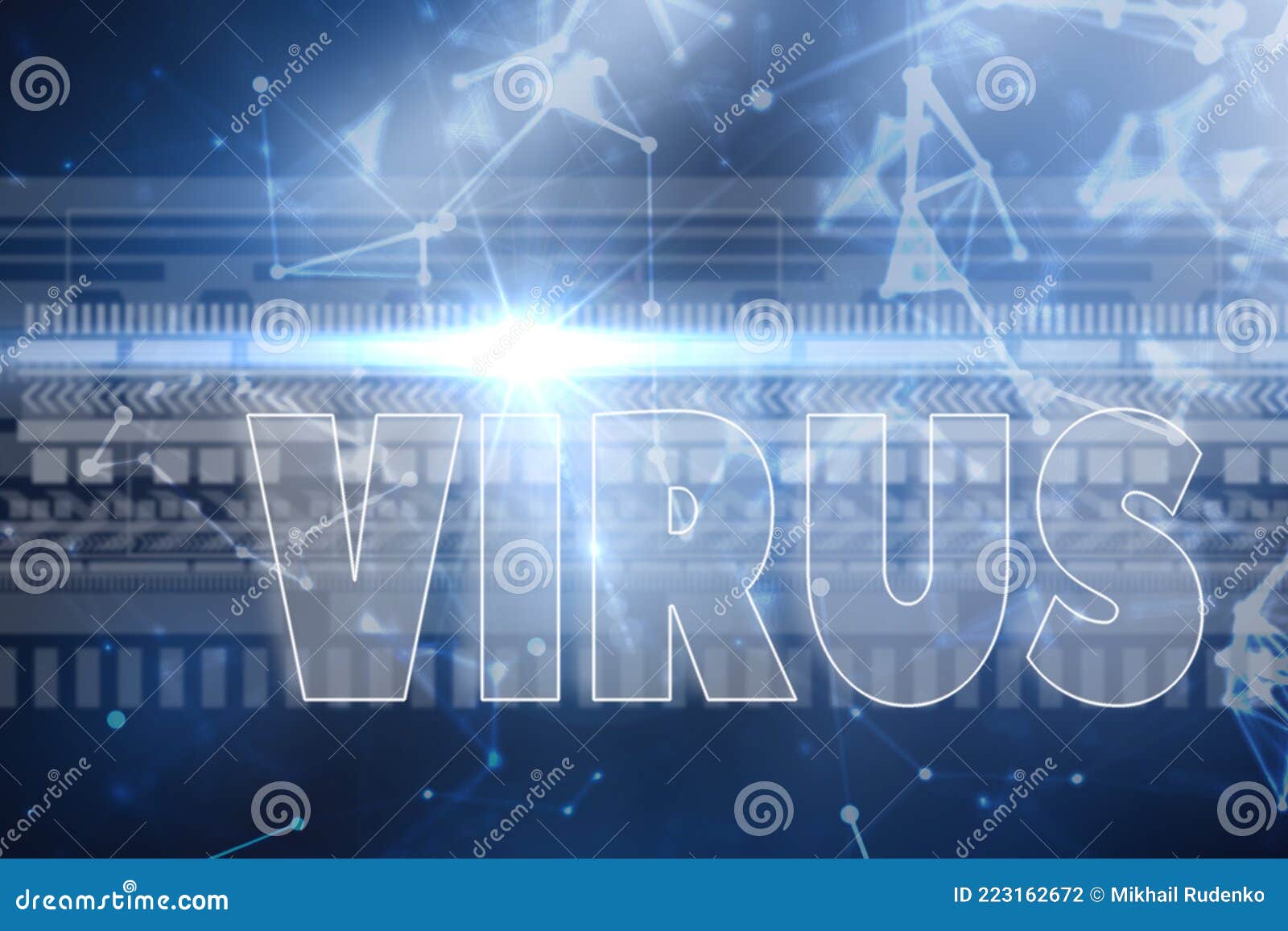Computer Virus Text Concept, Virtual Interfaces Stock Illustration ...