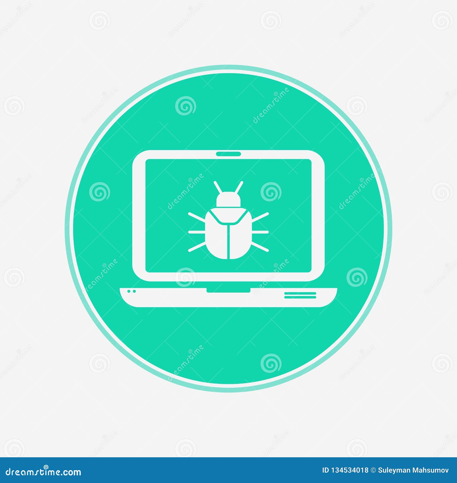 Computer Virus Vector Icon Sign Symbol Stock Vector - Illustration of ...