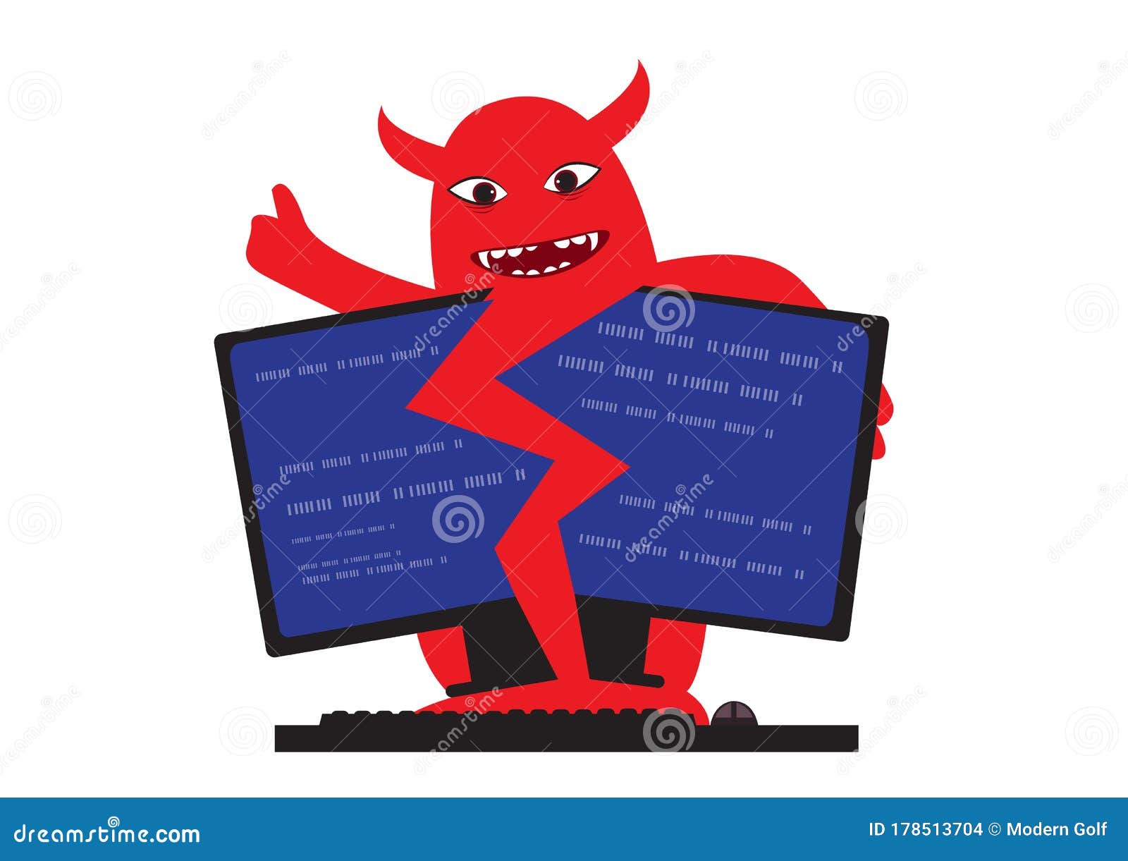 Computer Virus Vector Illustration. Stock Vector - Illustration of ...