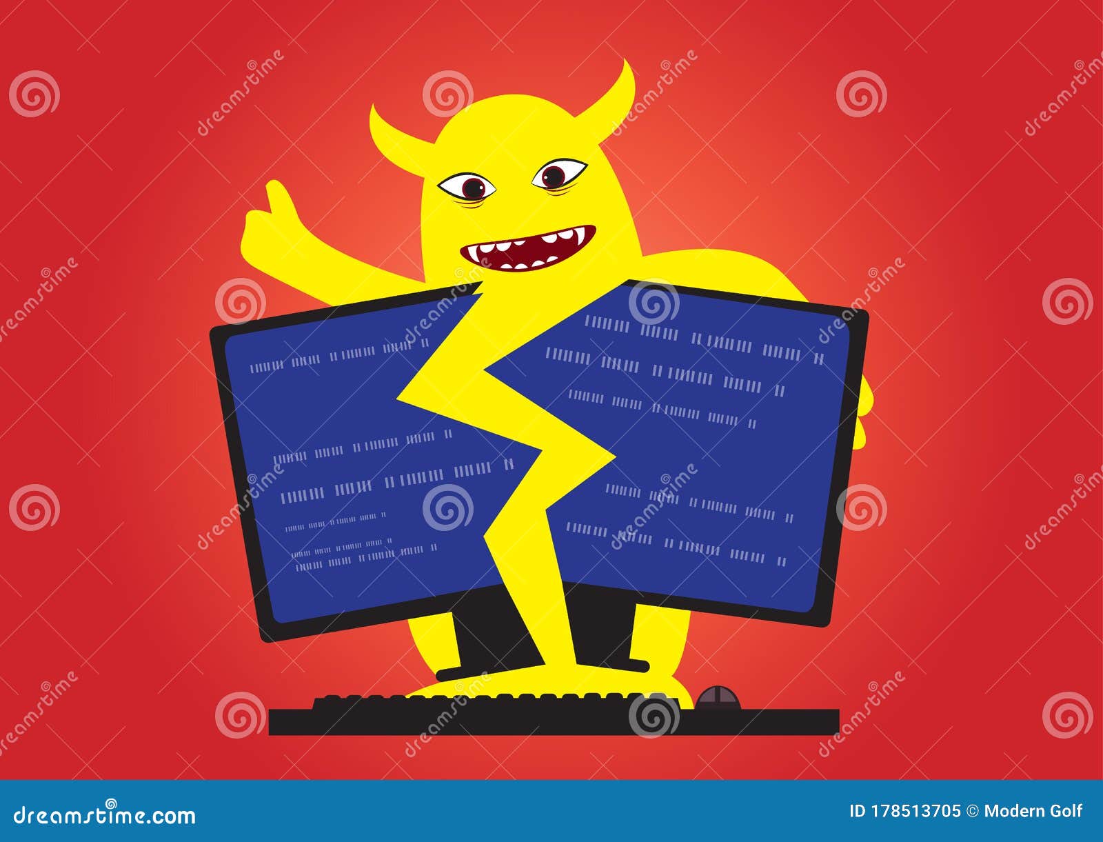 Computer Virus Vector Illustration. Stock Vector - Illustration of ...