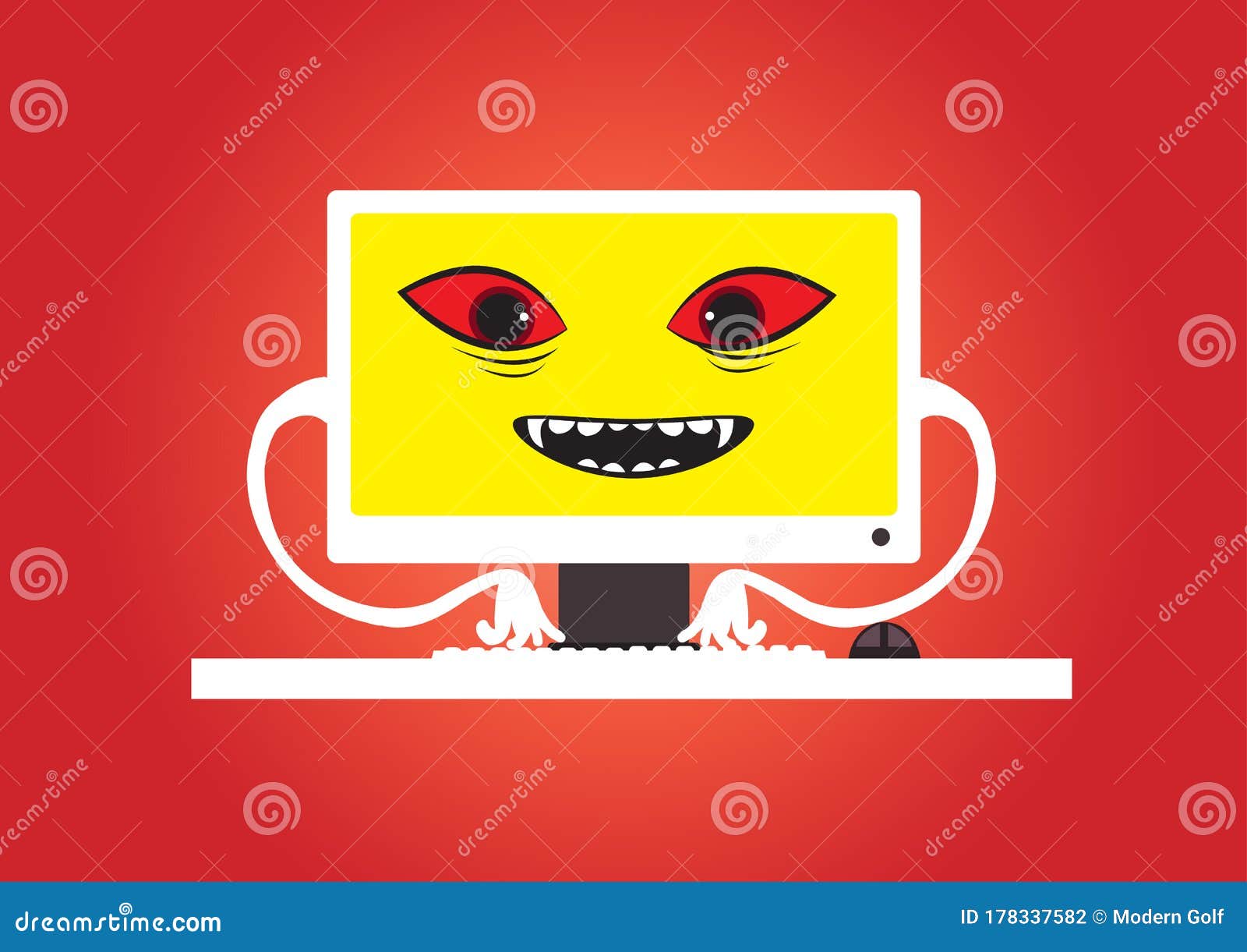 Computer Virus Vector Illustration. Stock Vector - Illustration of flat ...