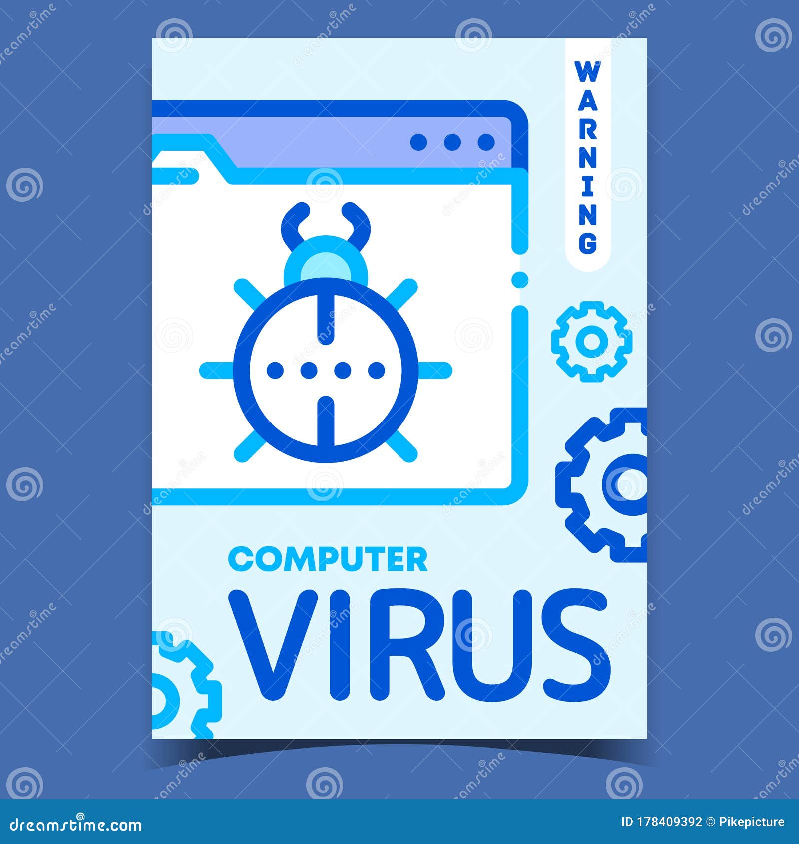 Computer Virus Warning Advertising Poster Vector Stock Vector ...