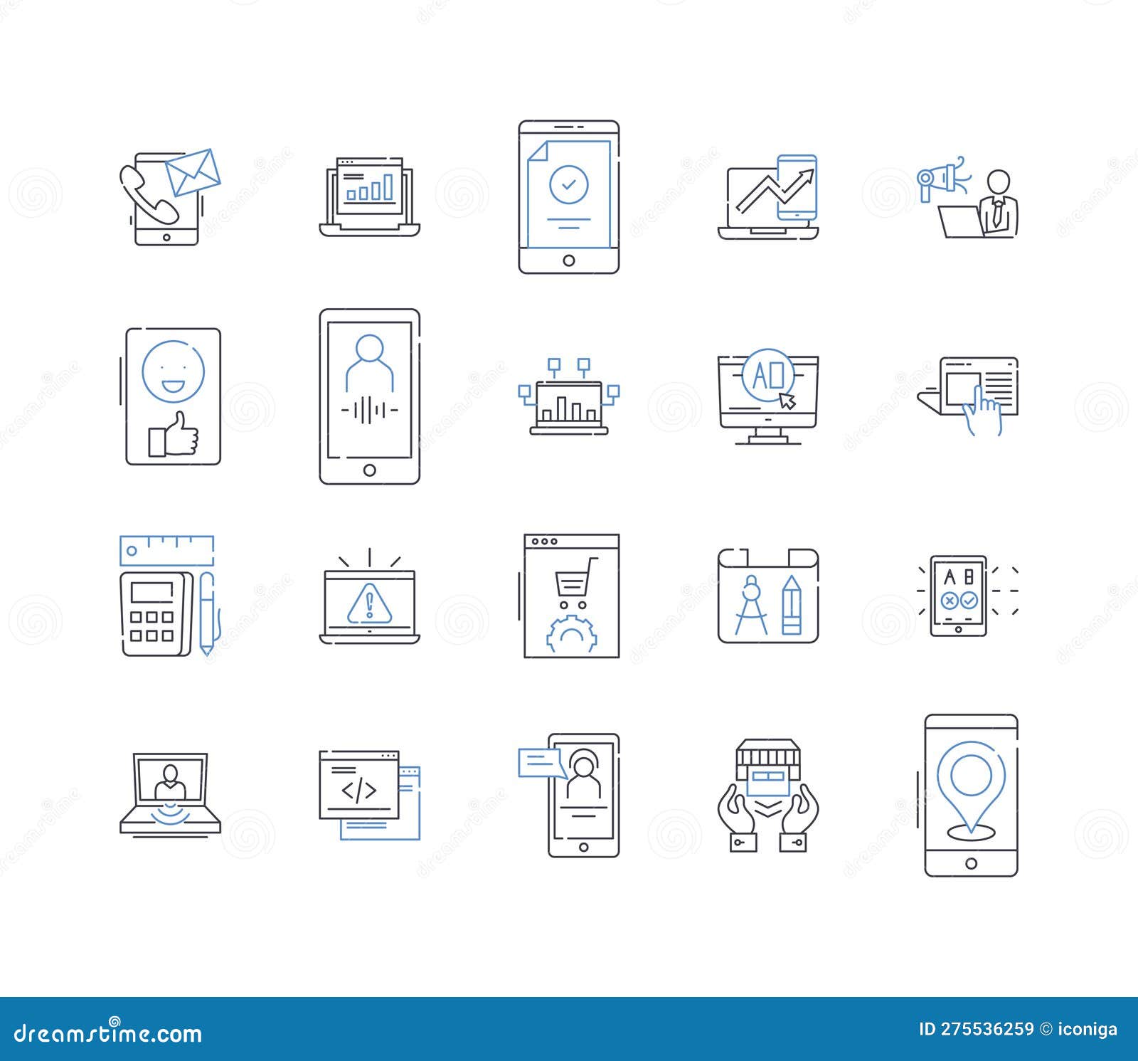 Computer Vision Line Icons Collection. Recognition, Detection, Analysis ...