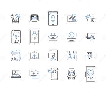Computer Vision Line Icons Collection. Recognition, Detection, Analysis ...
