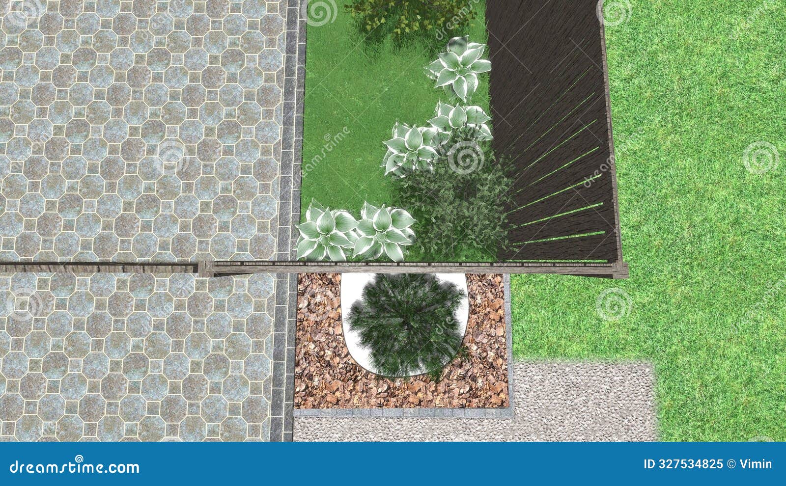 3d Image of the Landscape Design of the Home Territory. Landscaping of ...